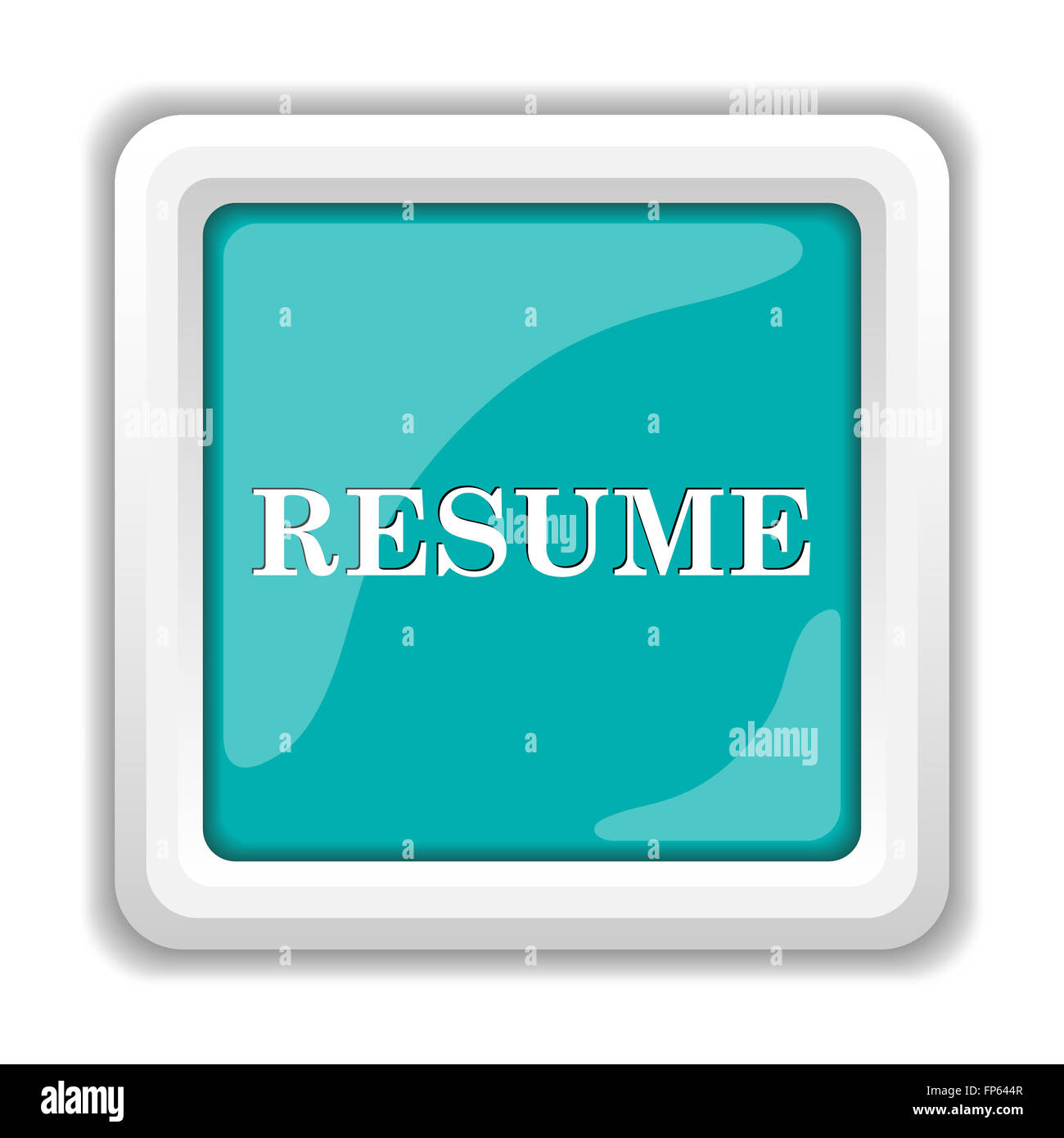Resume icon. Internet button on white background Stock Photo - Alamy