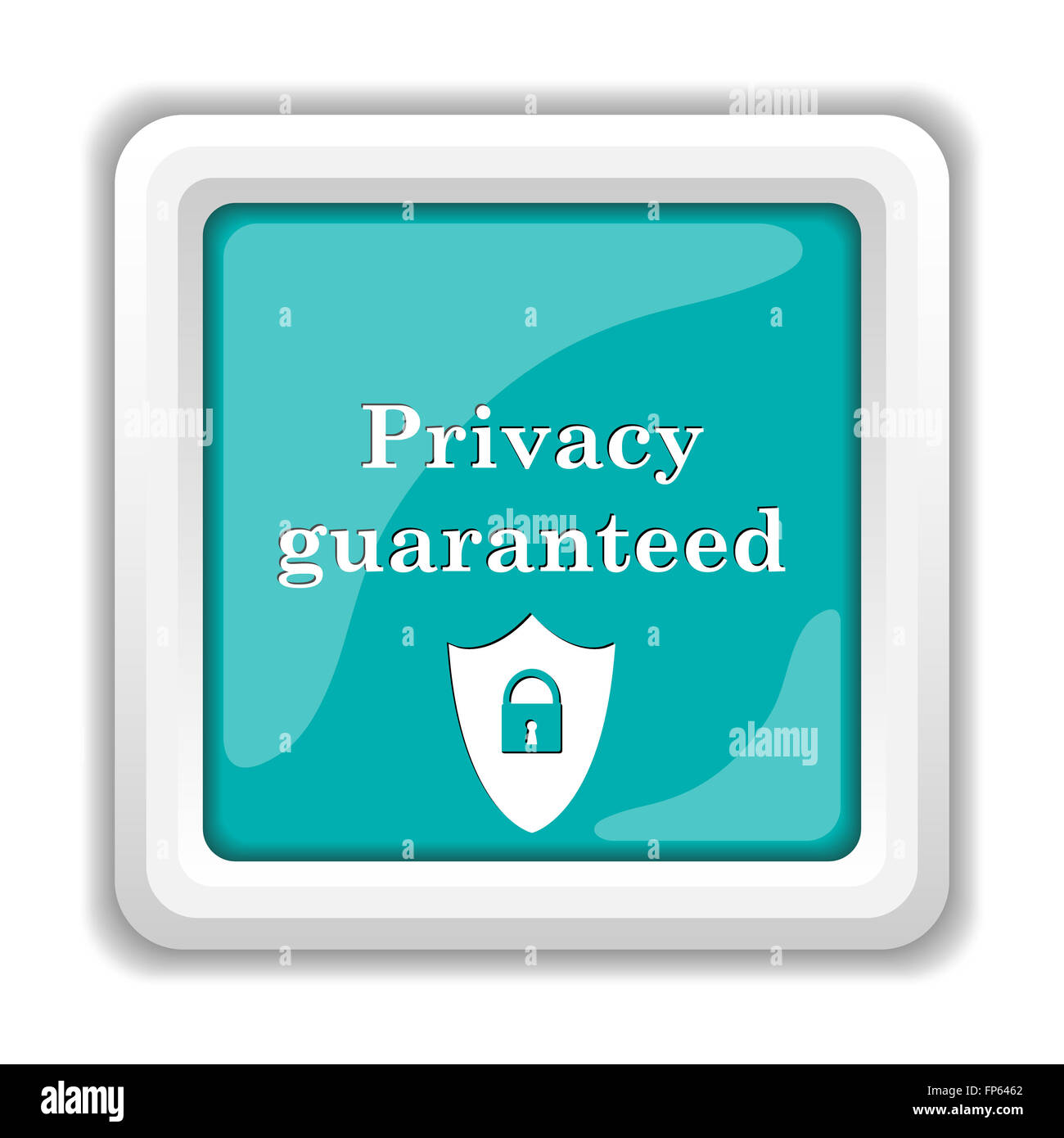Privacy guaranteed icon. Internet button on white background Stock ...
