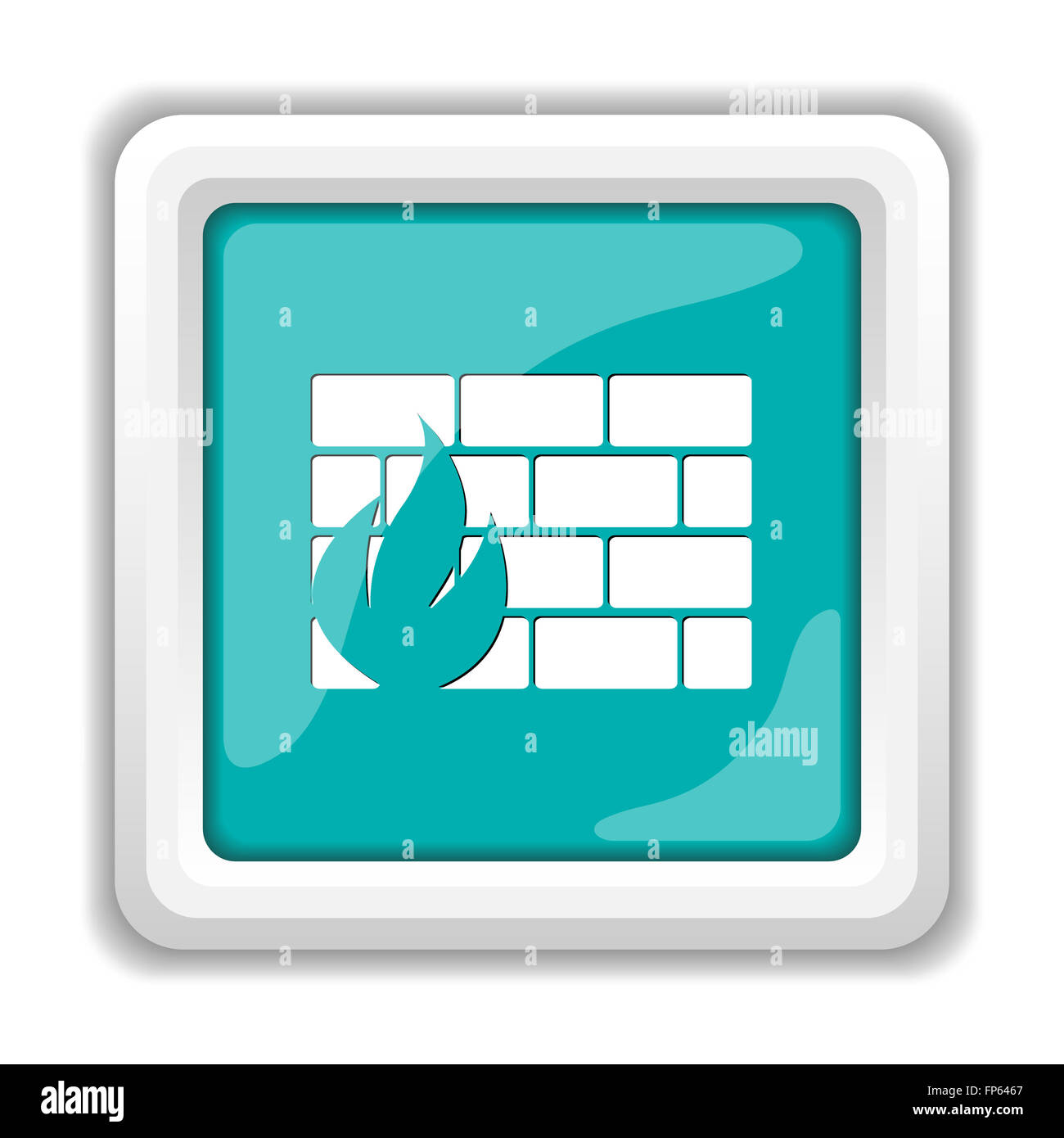 Firewall icon. Internet button on white background Stock Photo - Alamy