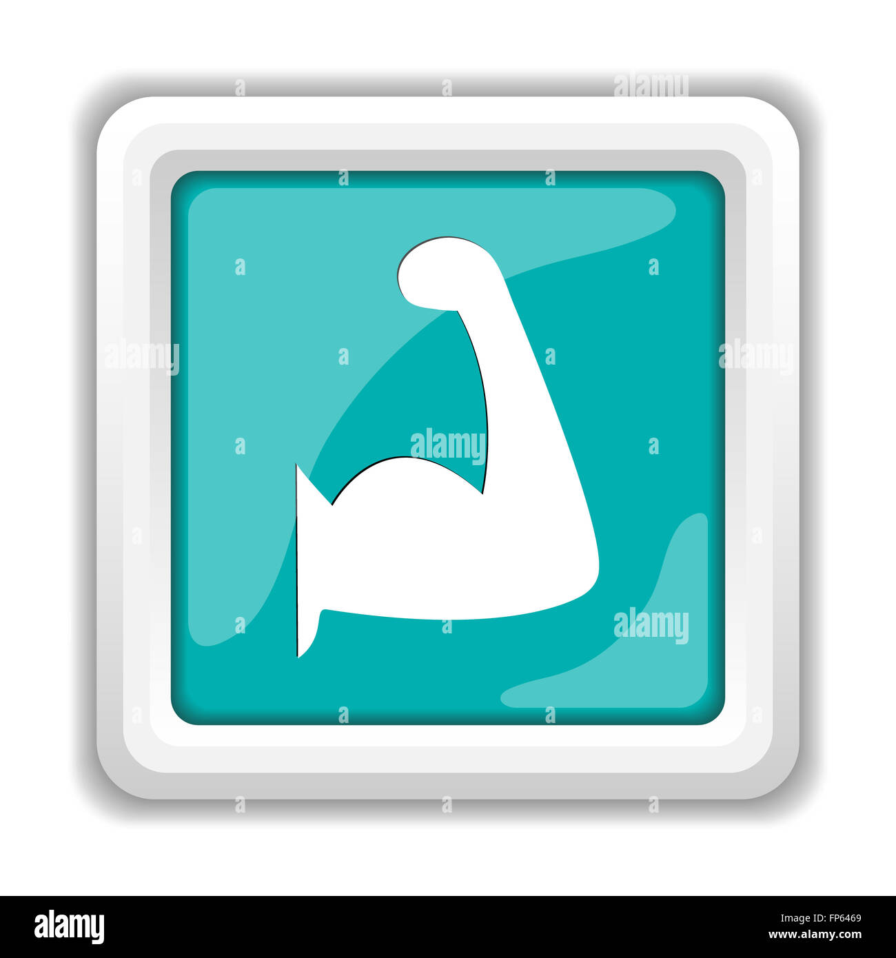 Muscle icon. Internet button on white background Stock Photo - Alamy
