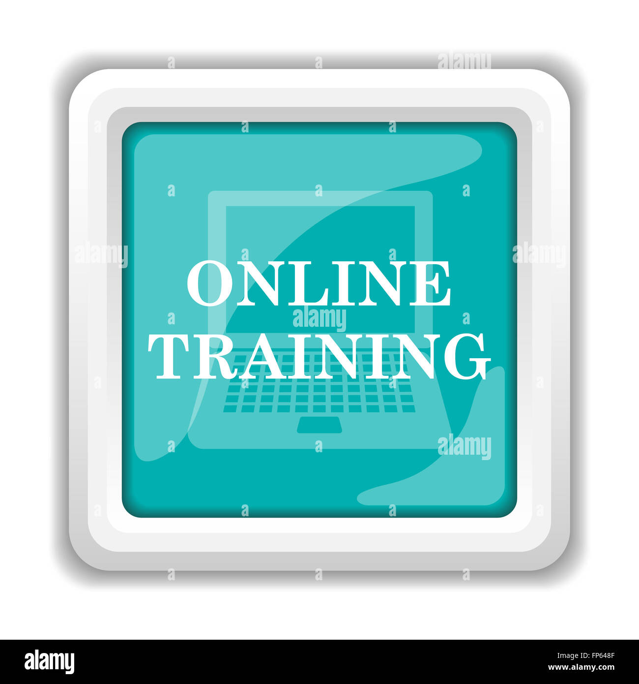 Online training icon. Internet button on white background Stock Photo ...