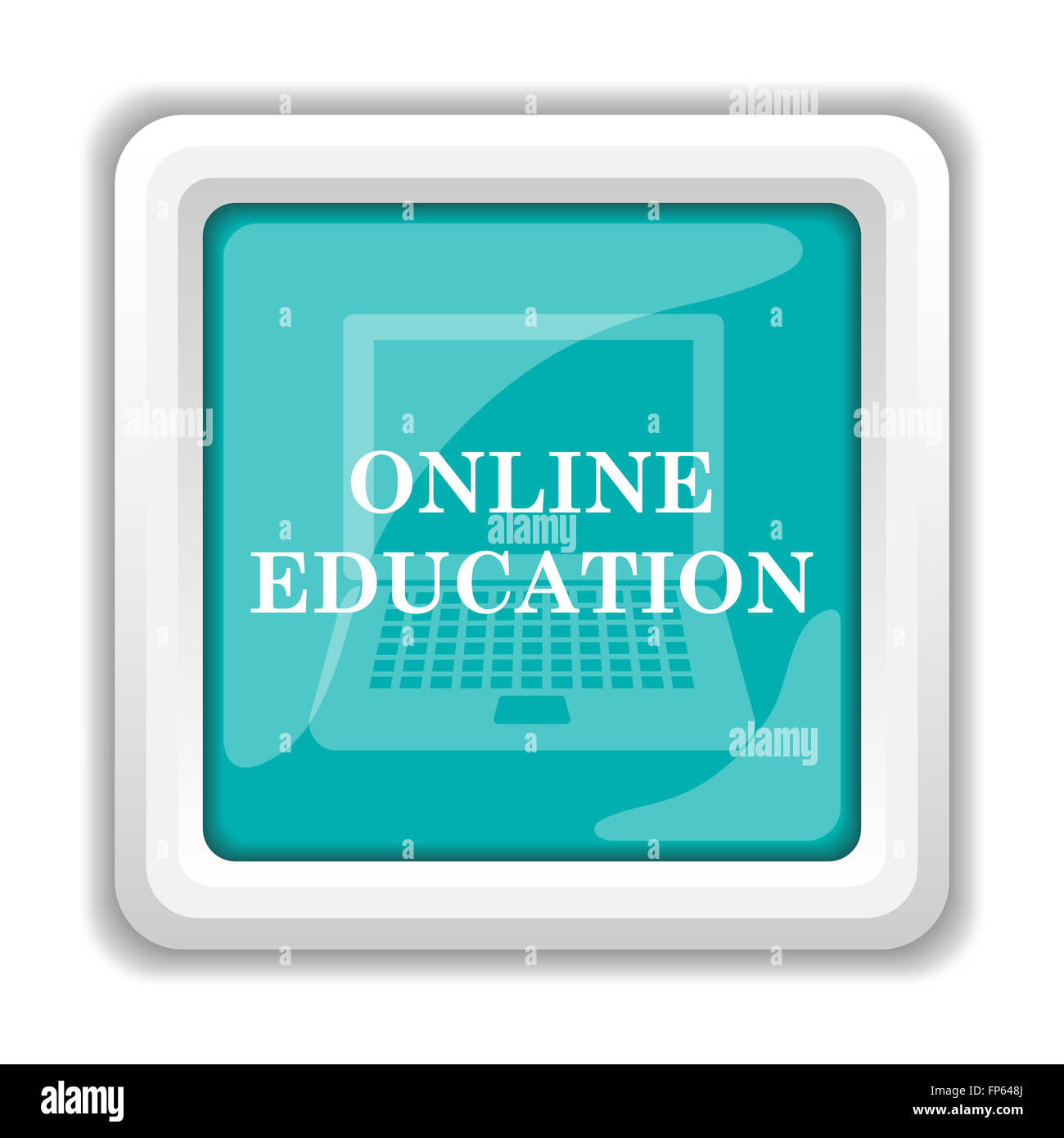 Online education icon. Internet button on white background Stock Photo ...
