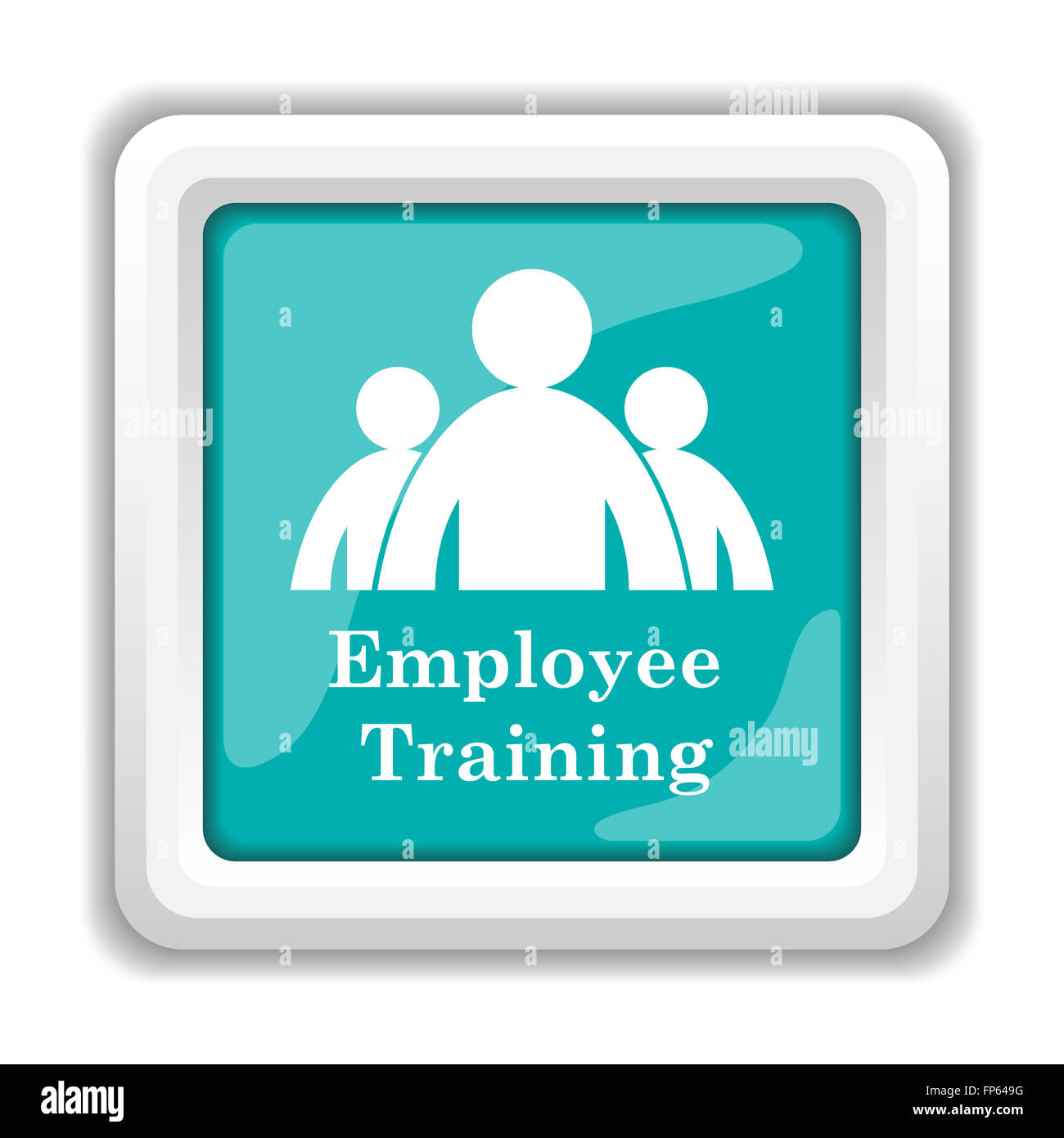 Employee training icon. Internet button on white background Stock Photo ...