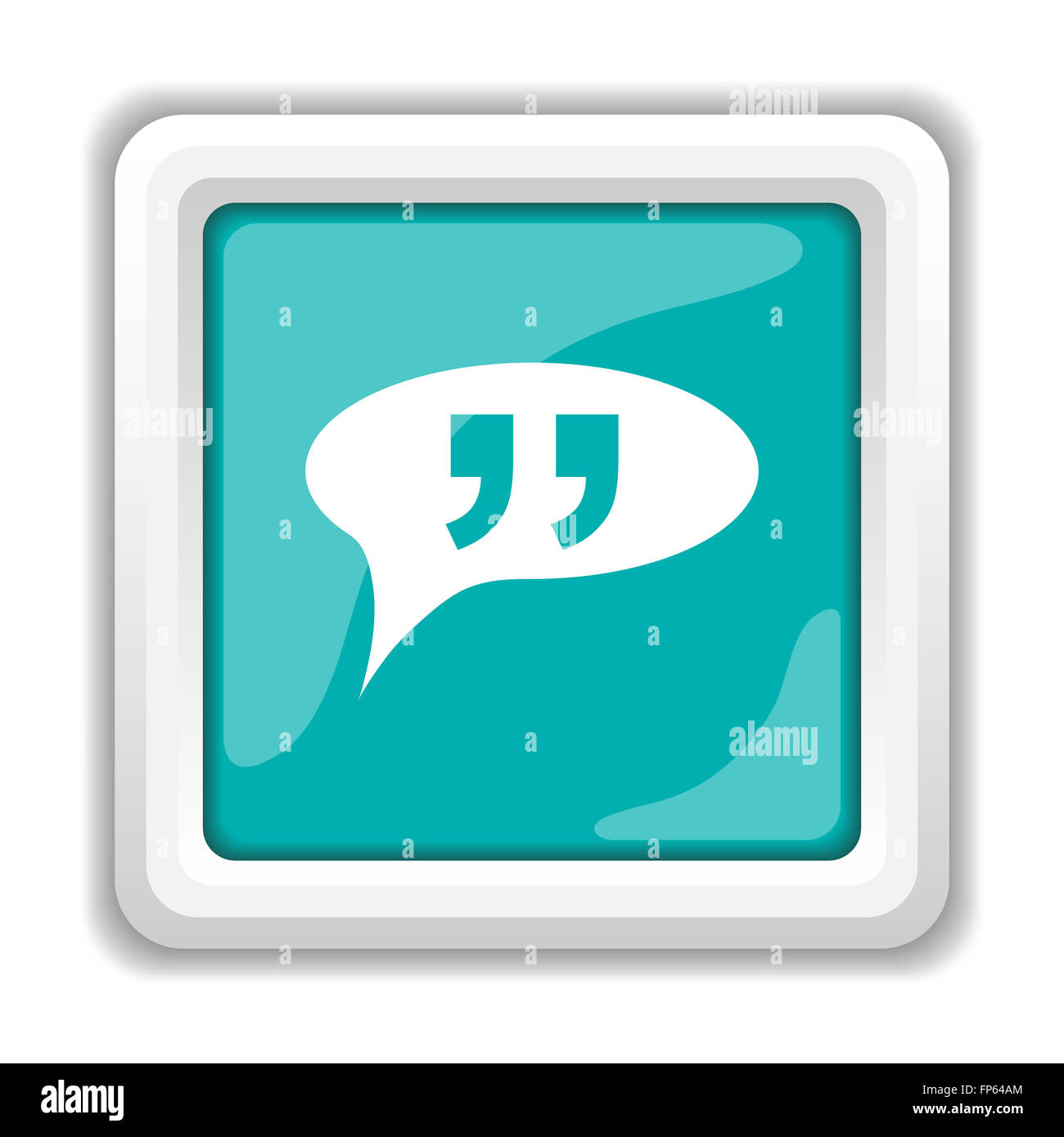 Double quotes icon. Internet button on white background Stock Photo - Alamy