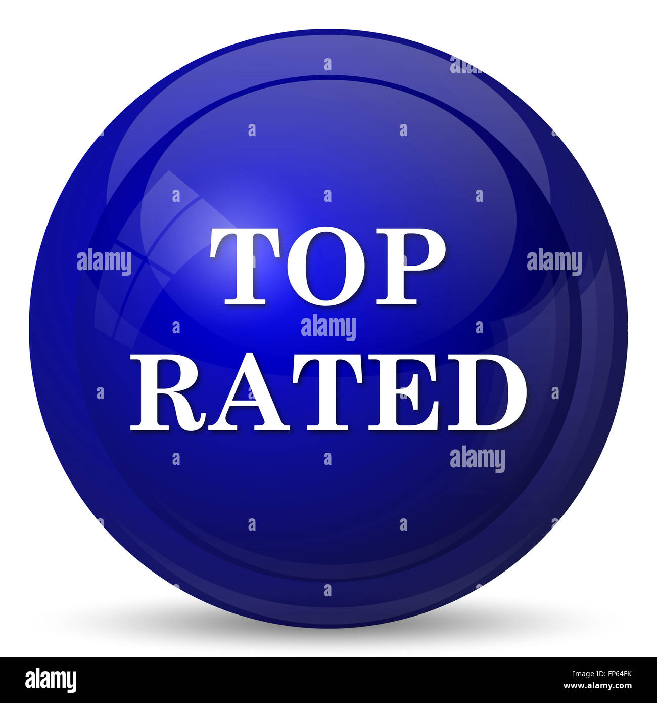Top rated icon. Internet button on white background Stock Photo - Alamy