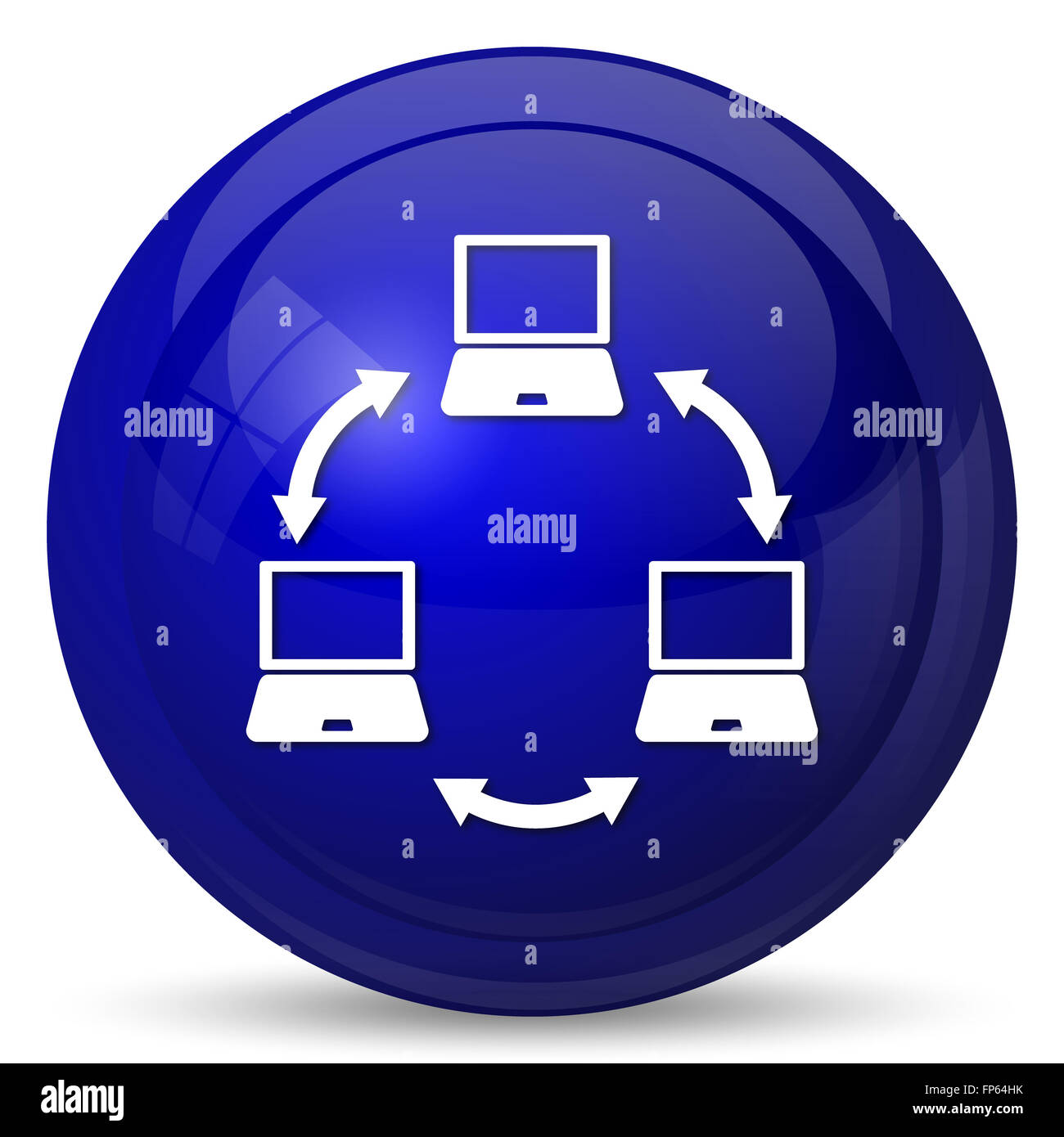 Computer network icon. Internet button on white background Stock Photo ...