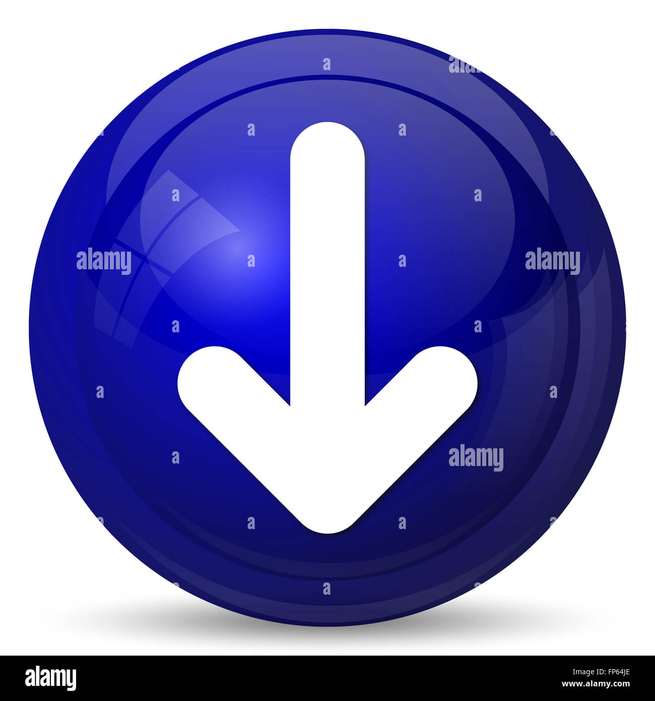 Down arrow icon. Internet button on white background Stock Photo - Alamy