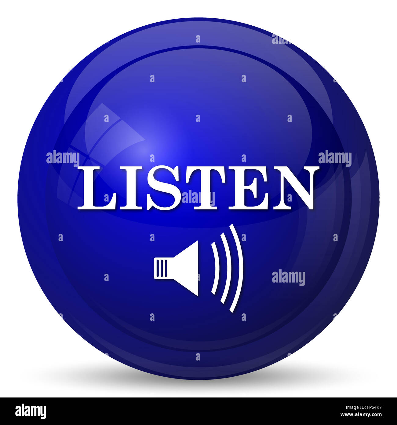 Listen icon. Internet button on white background Stock Photo - Alamy