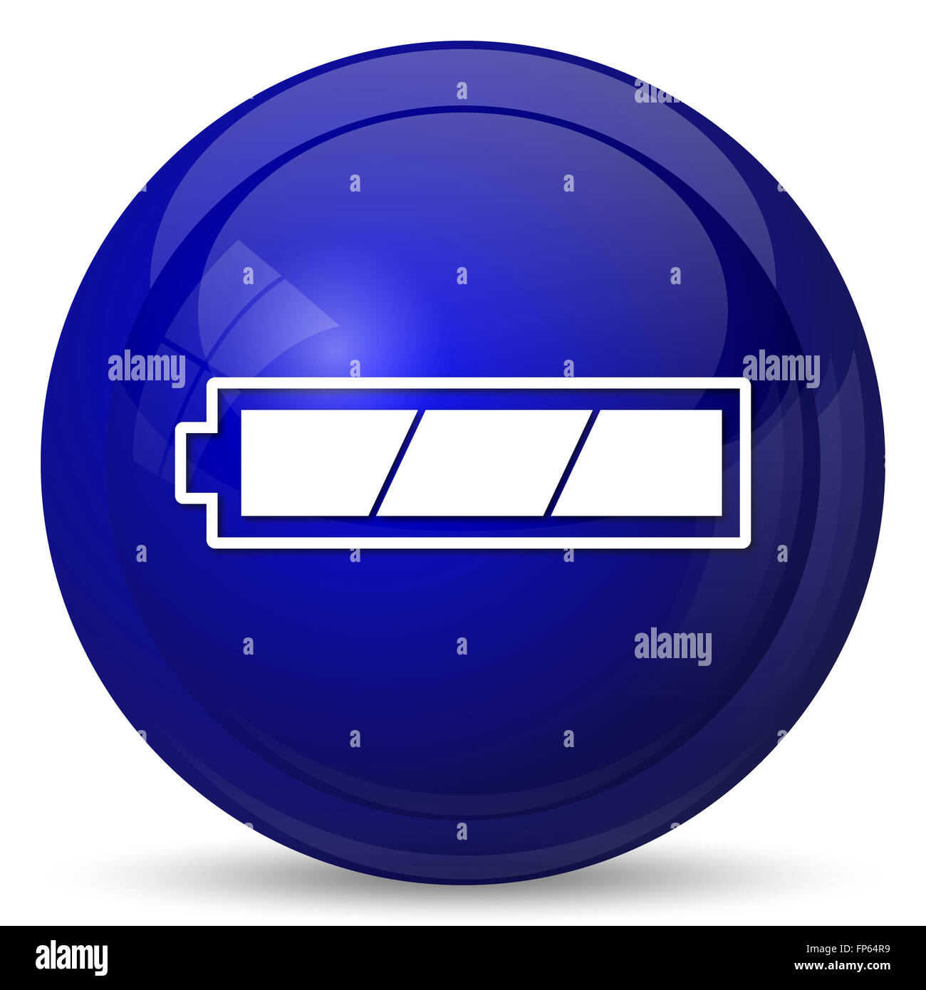 Fully charged battery icon. Internet button on white background Stock ...