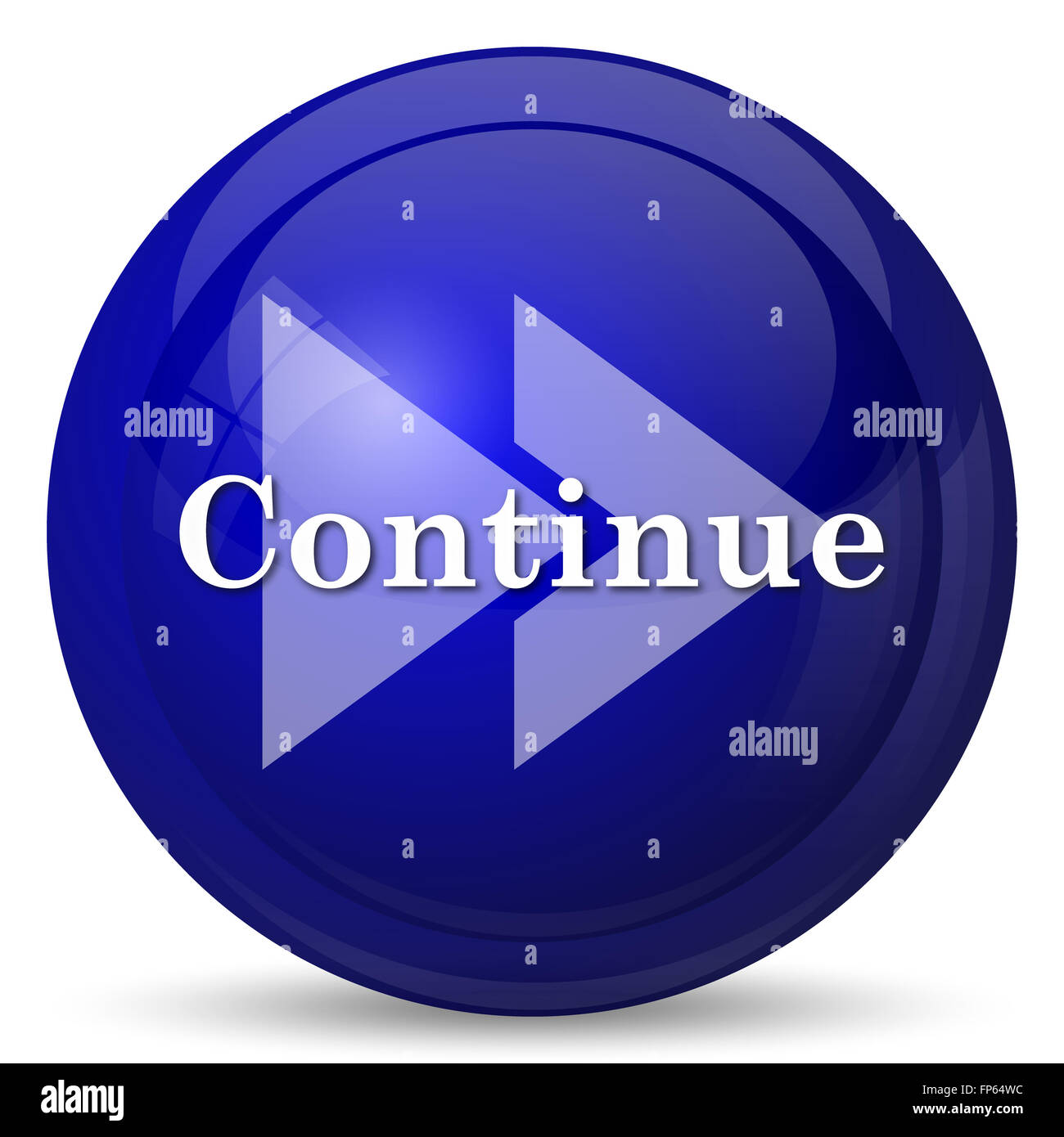 Continue icon. Internet button on white background Stock Photo - Alamy