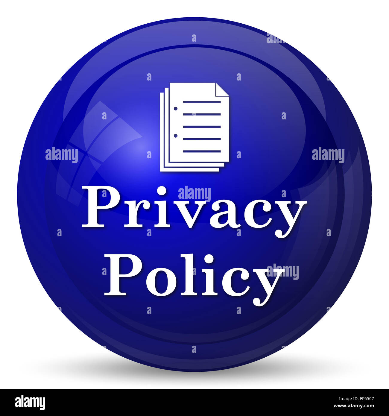 Privacy policy icon. Internet button on white background Stock Photo ...