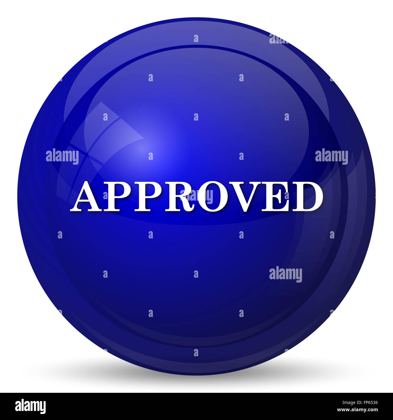 Approved icon. Internet button on white background Stock Photo - Alamy