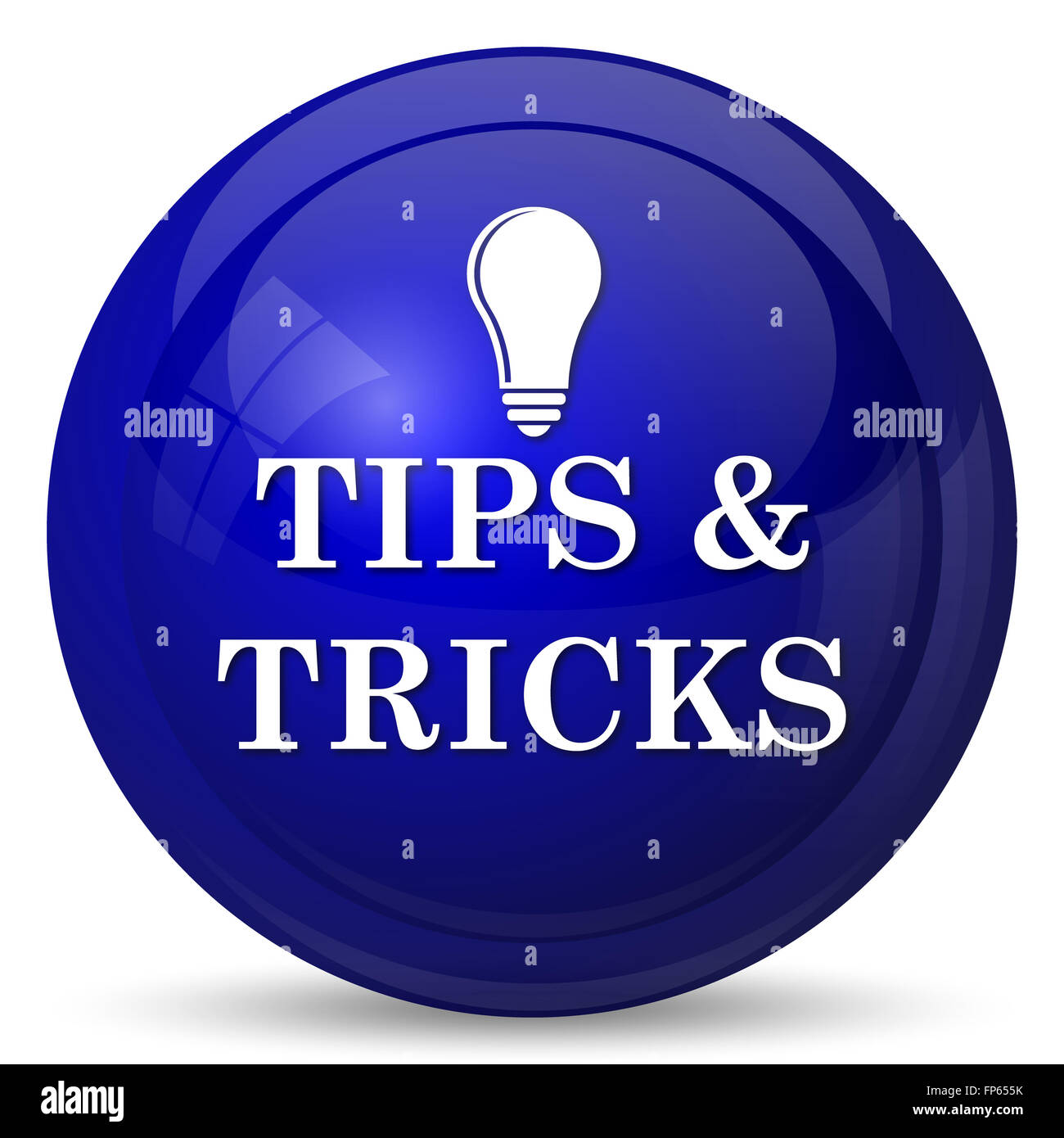 Tips and tricks icon. Internet button on white background Stock Photo ...