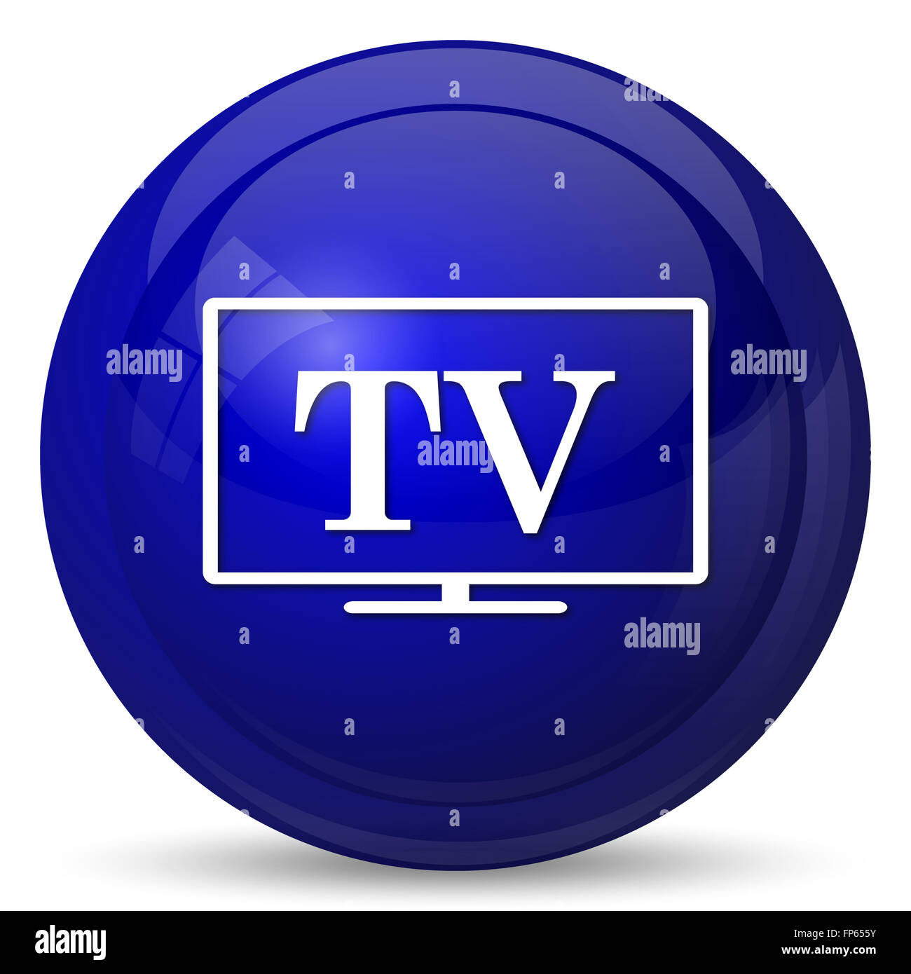TV icon. Internet button on white background Stock Photo - Alamy