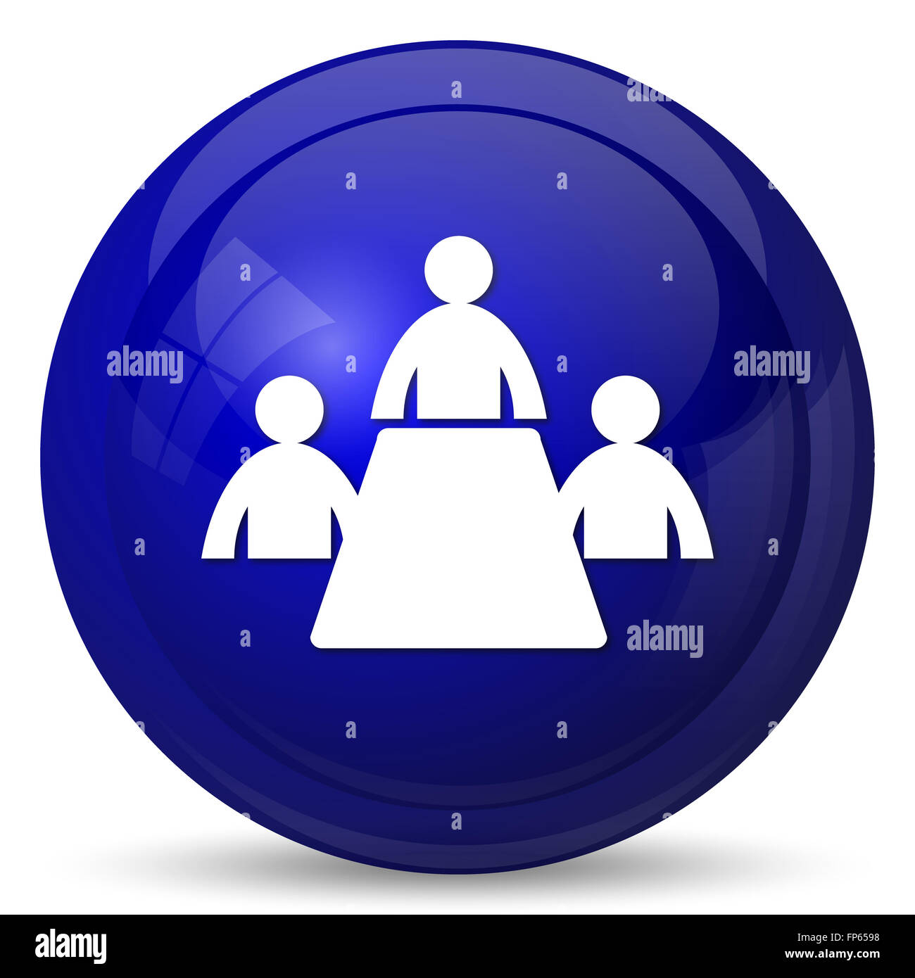 Meeting room icon. Internet button on white background Stock Photo - Alamy