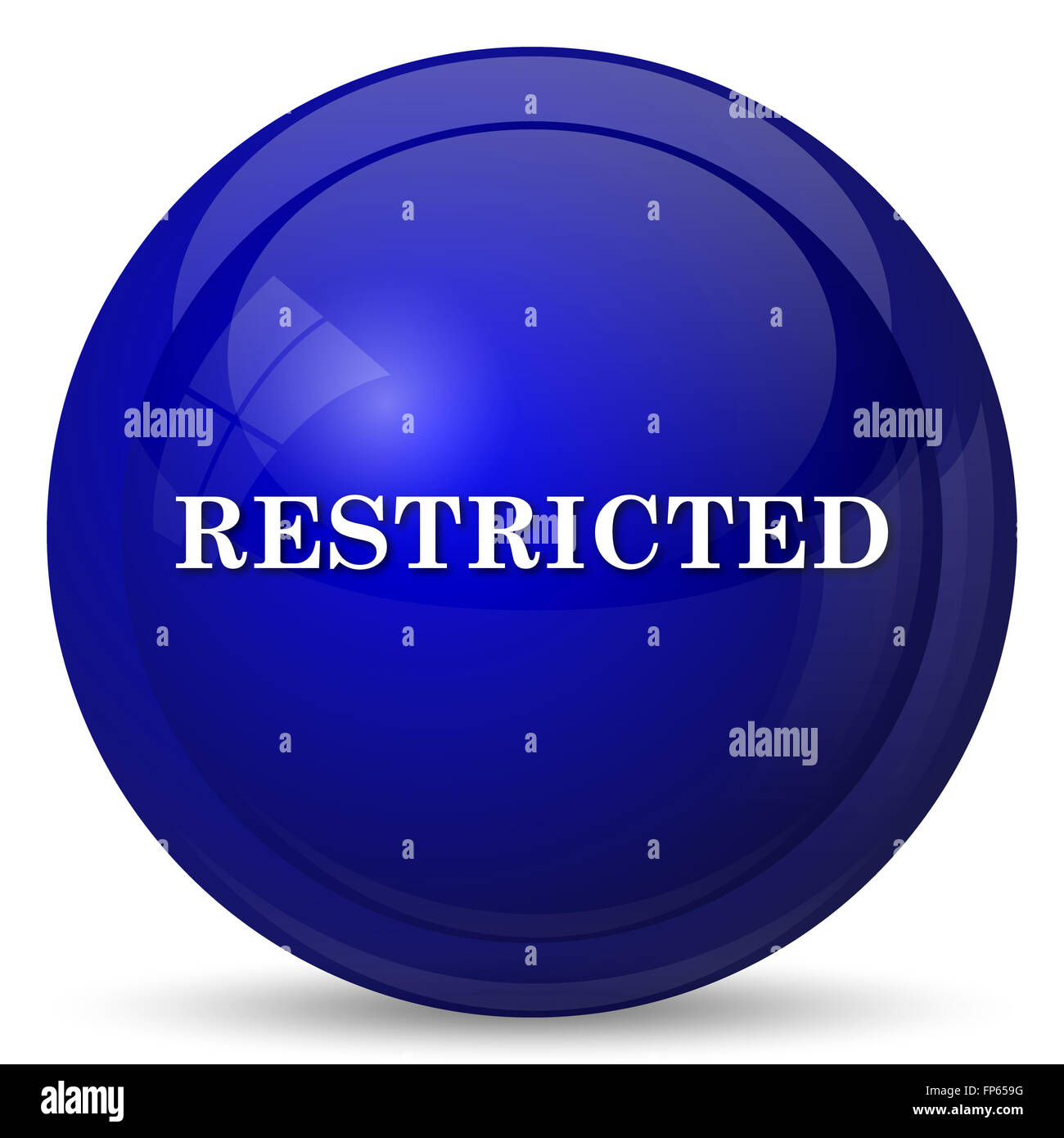Restricted icon. Internet button on white background Stock Photo - Alamy