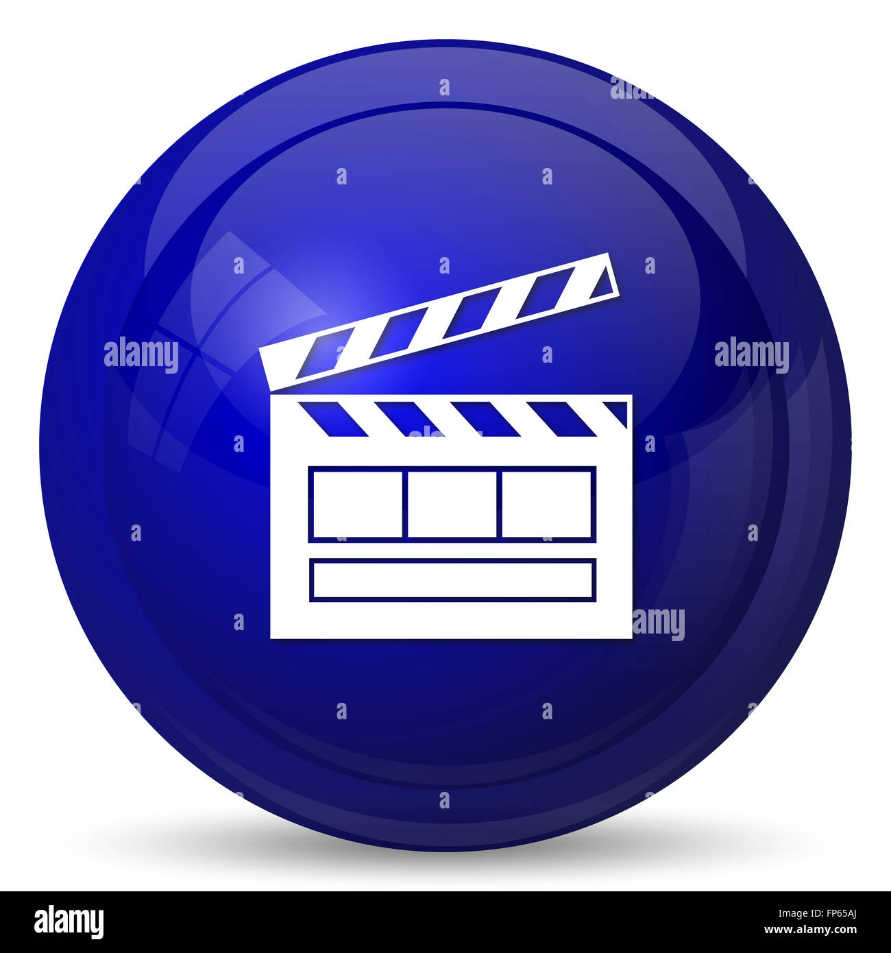 Movie icon. Internet button on white background Stock Photo - Alamy