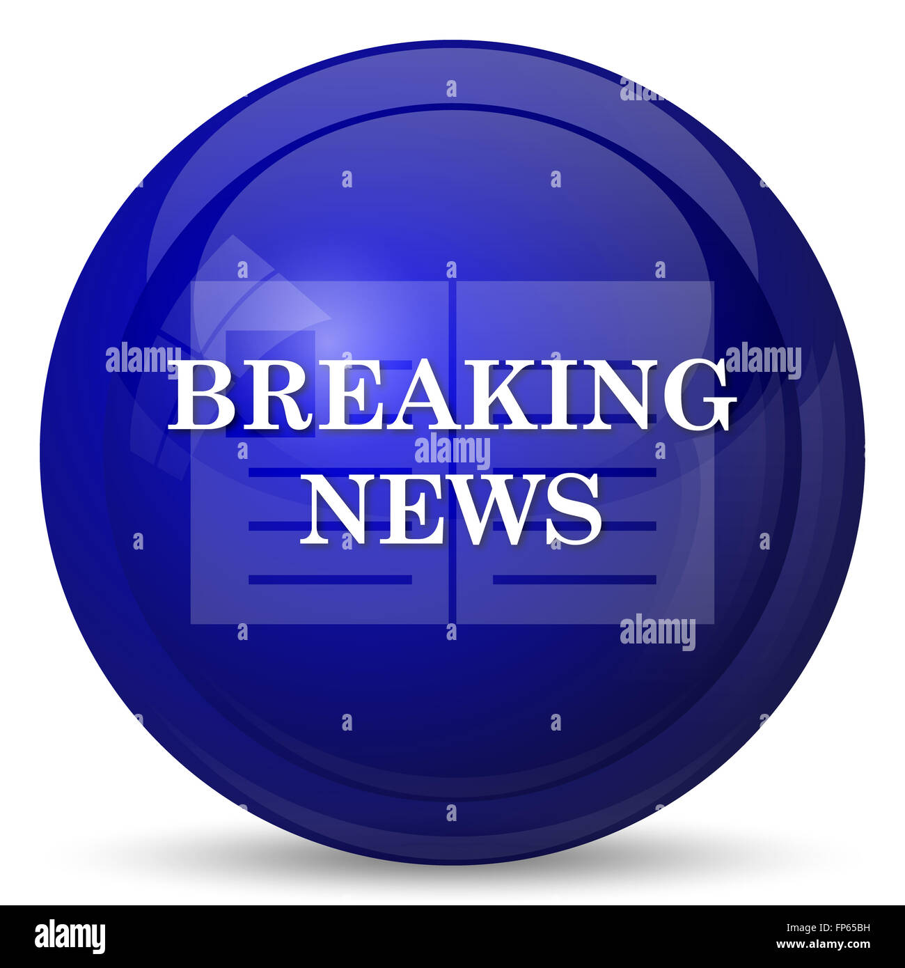 Breaking news icon. Internet button on white background Stock Photo - Alamy
