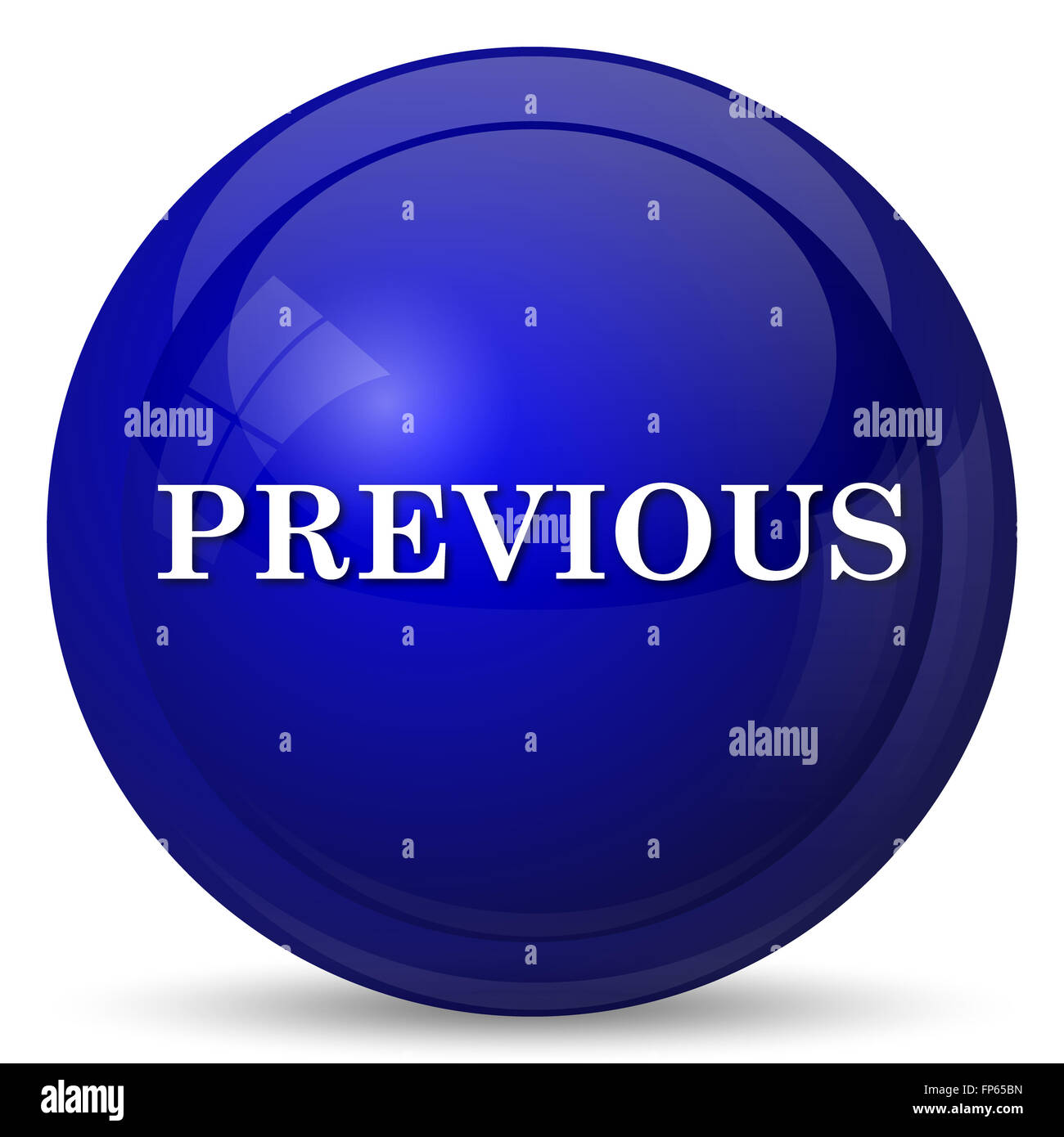 Previous icon. Internet button on white background Stock Photo - Alamy