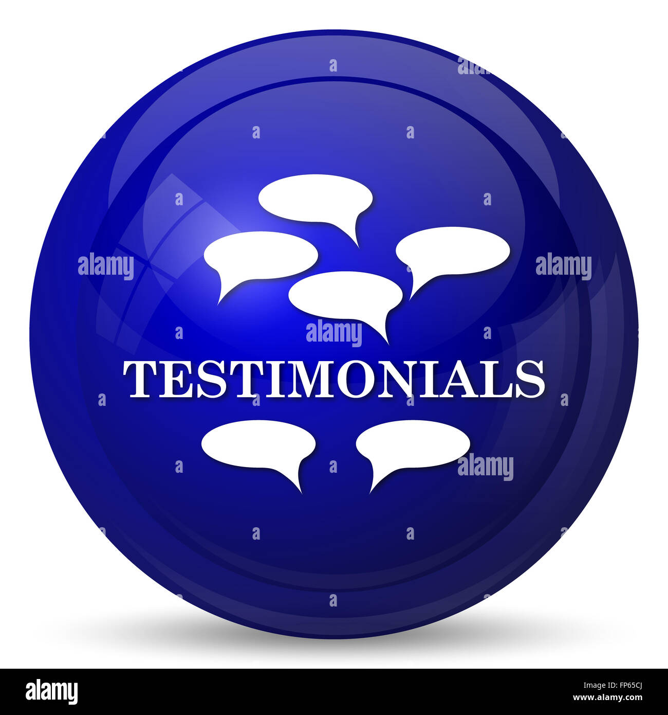 Testimonials icon. Internet button on white background Stock Photo - Alamy
