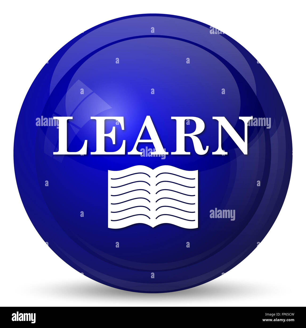 Learn icon. Internet button on white background Stock Photo - Alamy