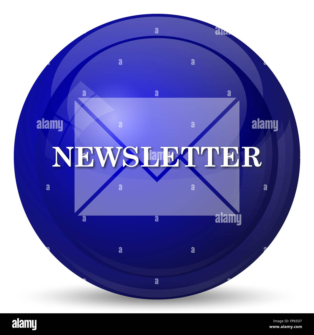 Newsletter icon. Internet button on white background Stock Photo - Alamy