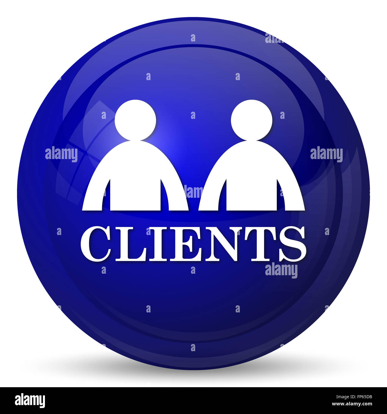Clients icon. Internet button on white background Stock Photo - Alamy