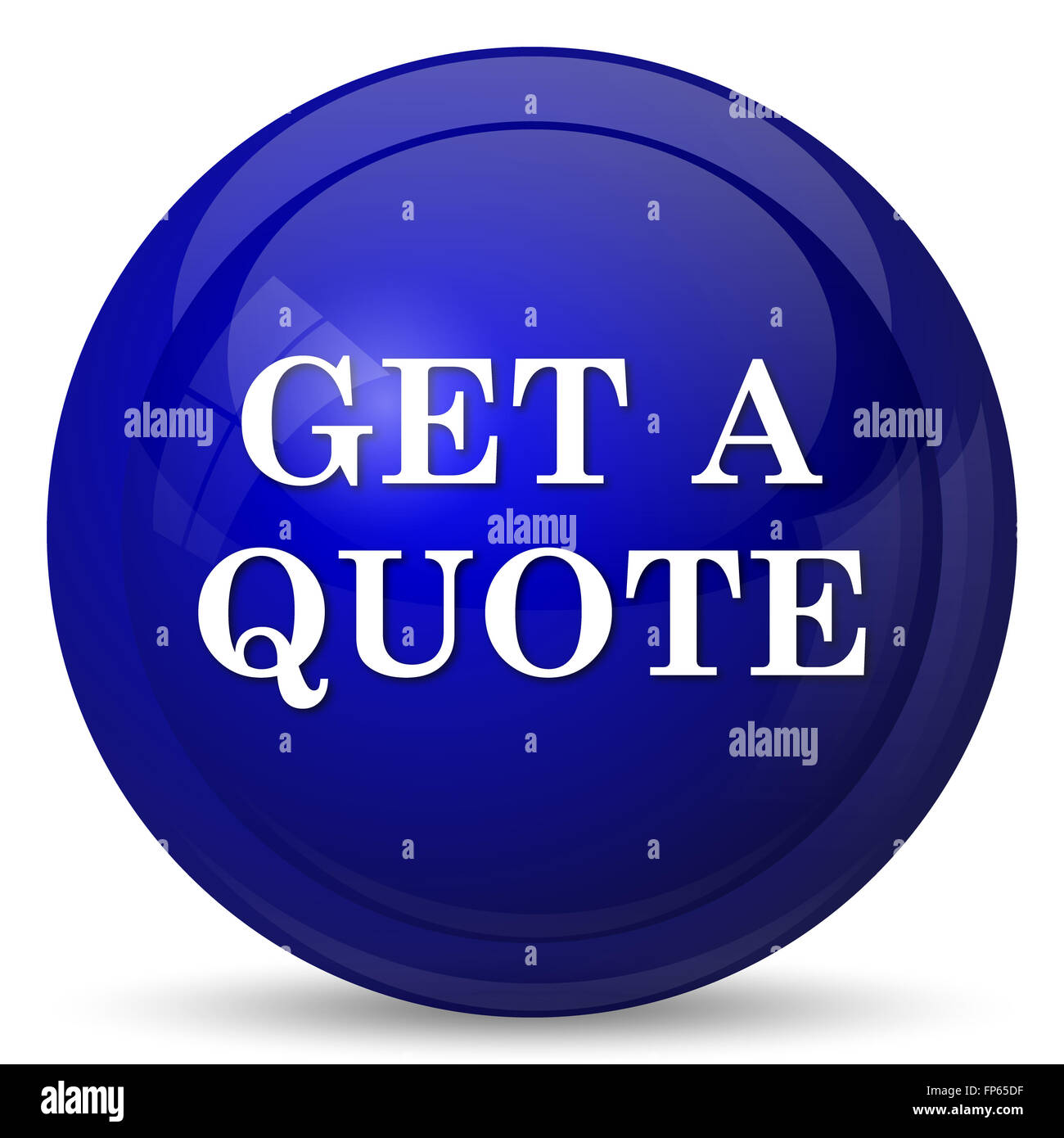 Get a quote icon. Internet button on white background Stock Photo - Alamy