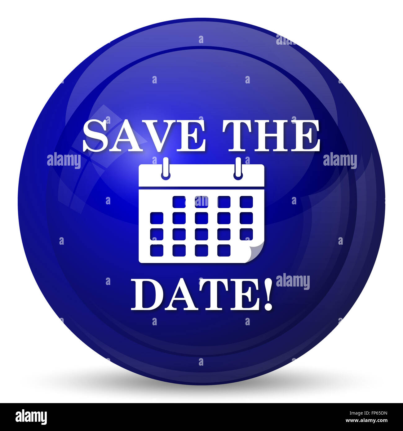 Save the date icon. Internet button on white background Stock Photo - Alamy