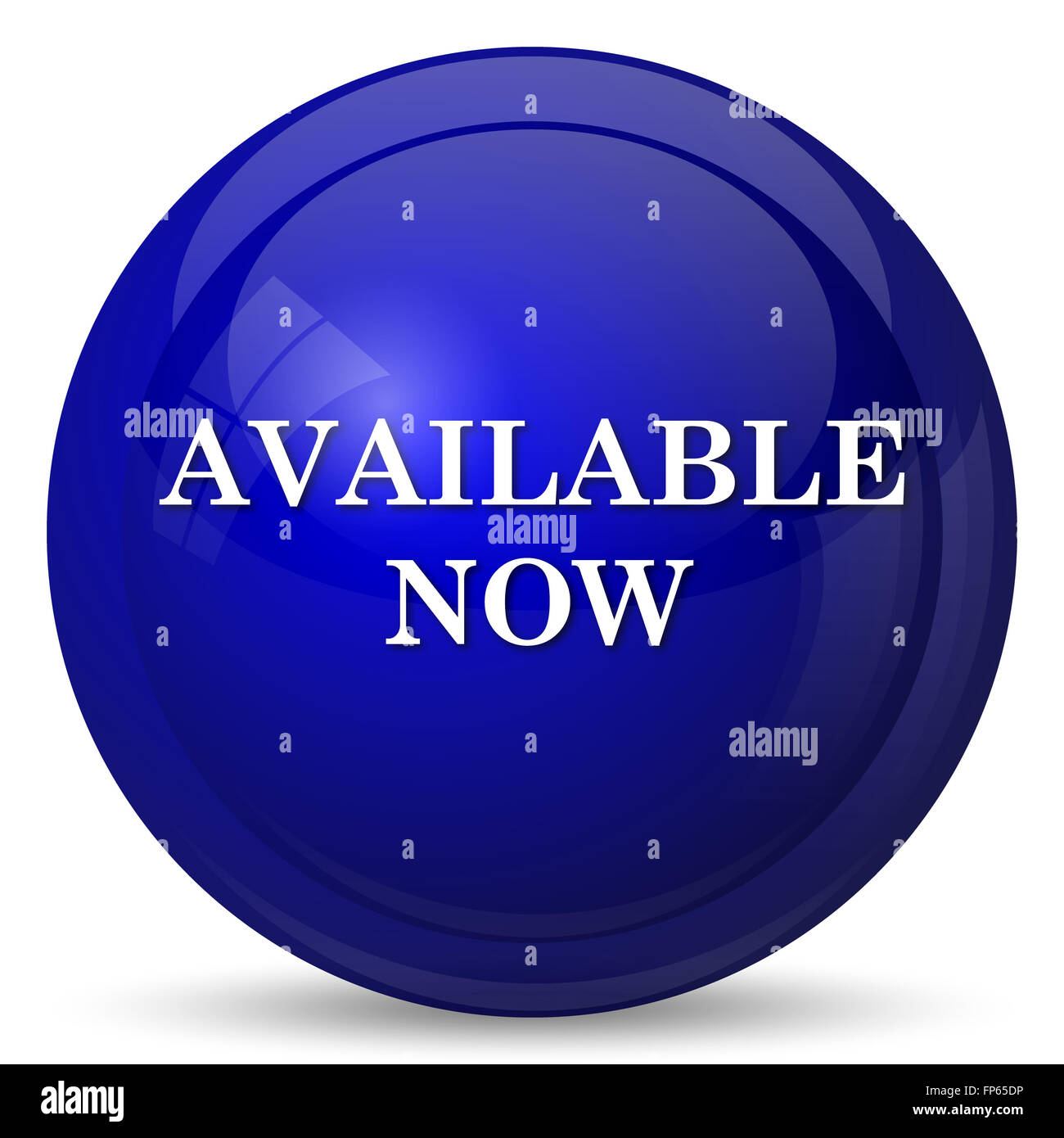 Available now icon. Internet button on white background Stock Photo - Alamy