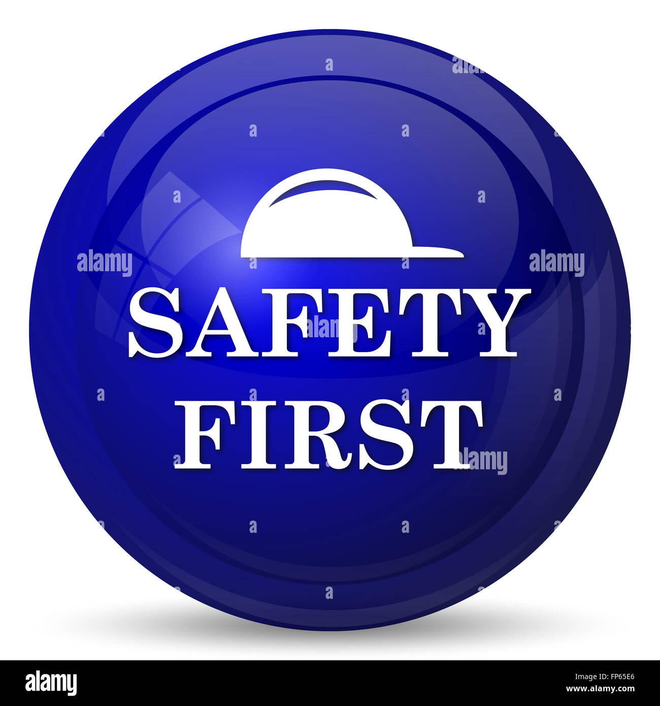 Safety first icon. Internet button on white background Stock Photo - Alamy