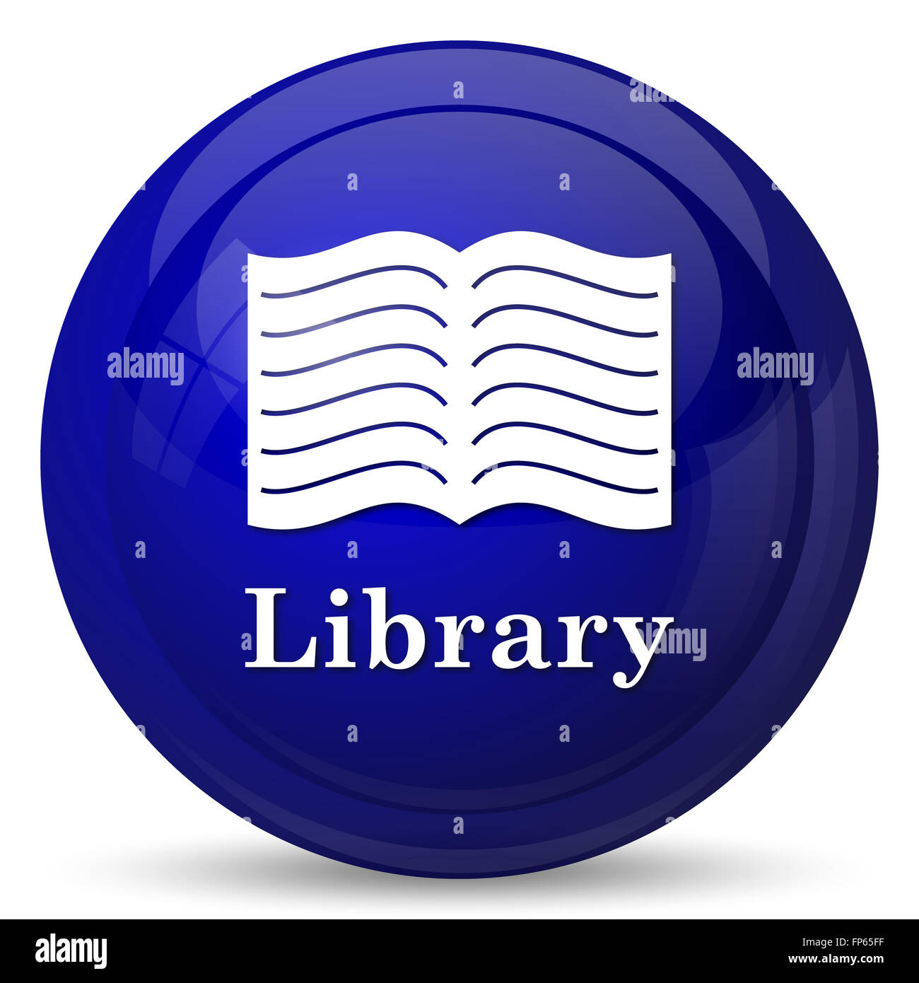 Library icon. Internet button on white background Stock Photo - Alamy