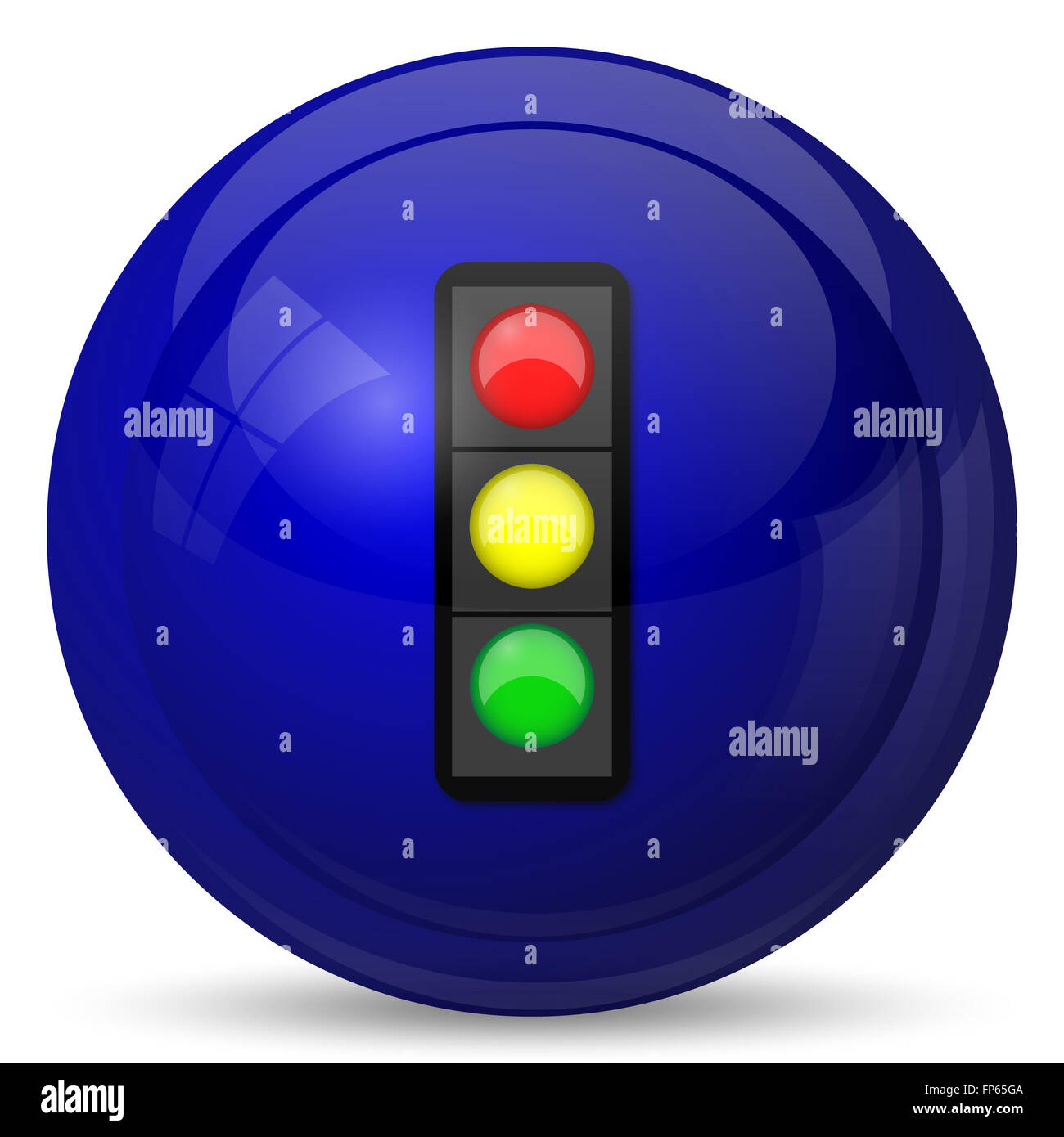 Traffic light icon. Internet button on white background Stock Photo - Alamy