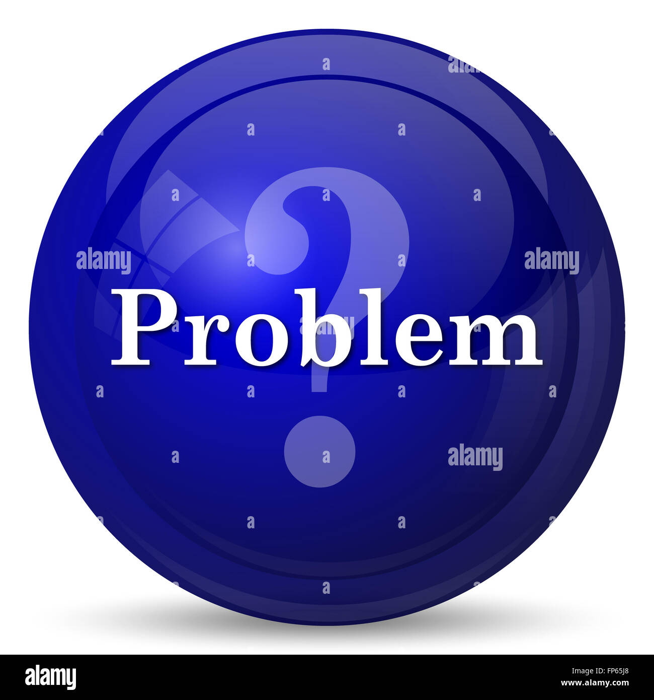 Problem icon. Internet button on white background Stock Photo - Alamy
