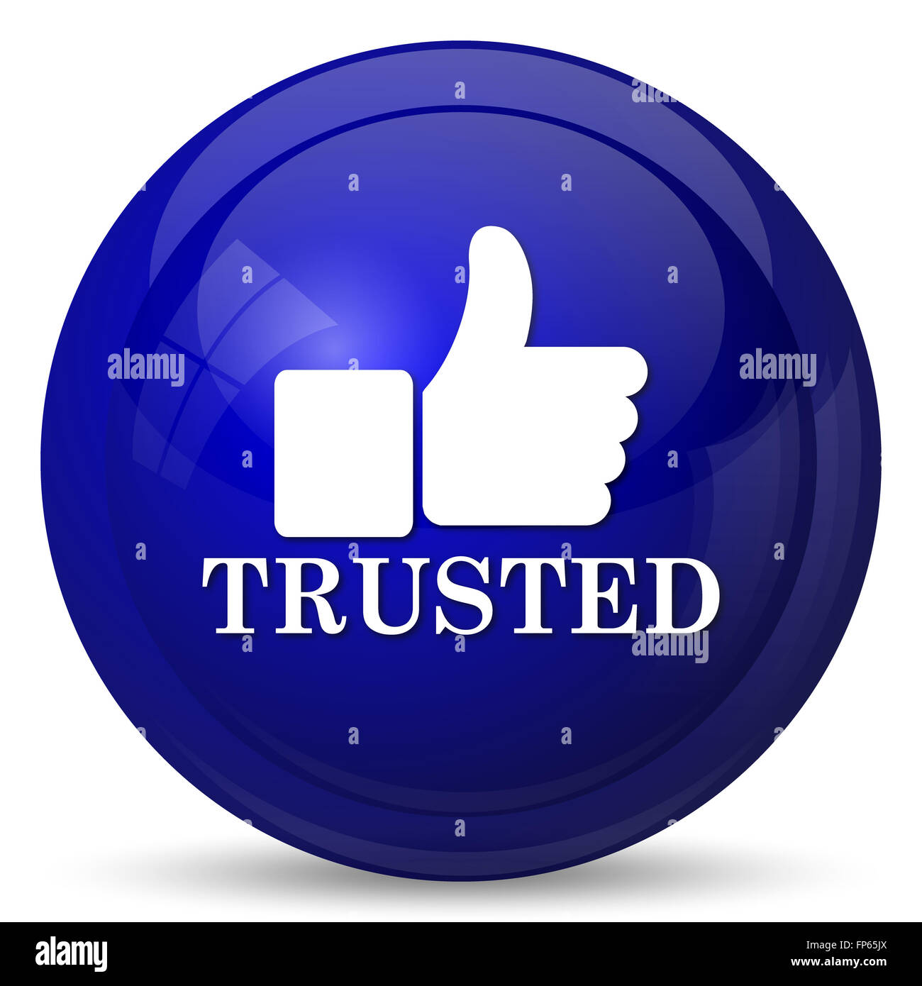 Trusted icon. Internet button on white background Stock Photo - Alamy