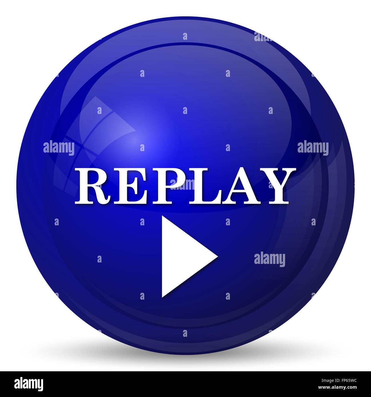 Replay icon. Internet button on white background Stock Photo - Alamy