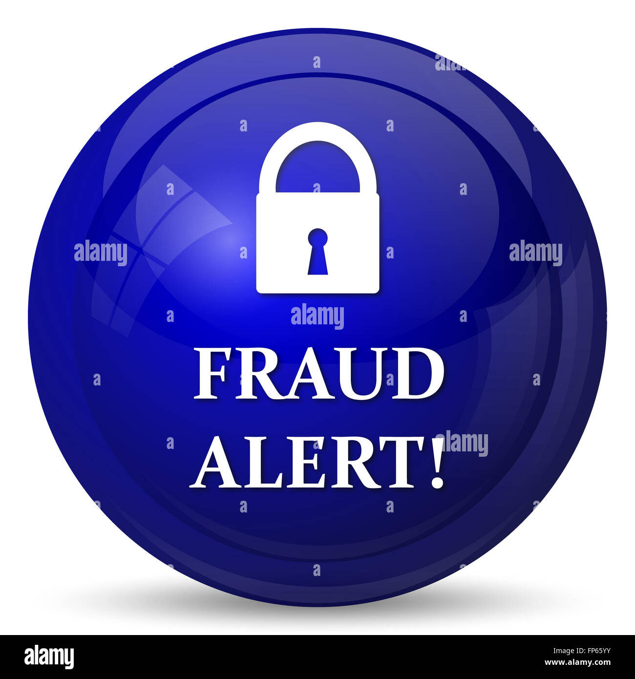Fraud alert icon. Internet button on white background Stock Photo - Alamy