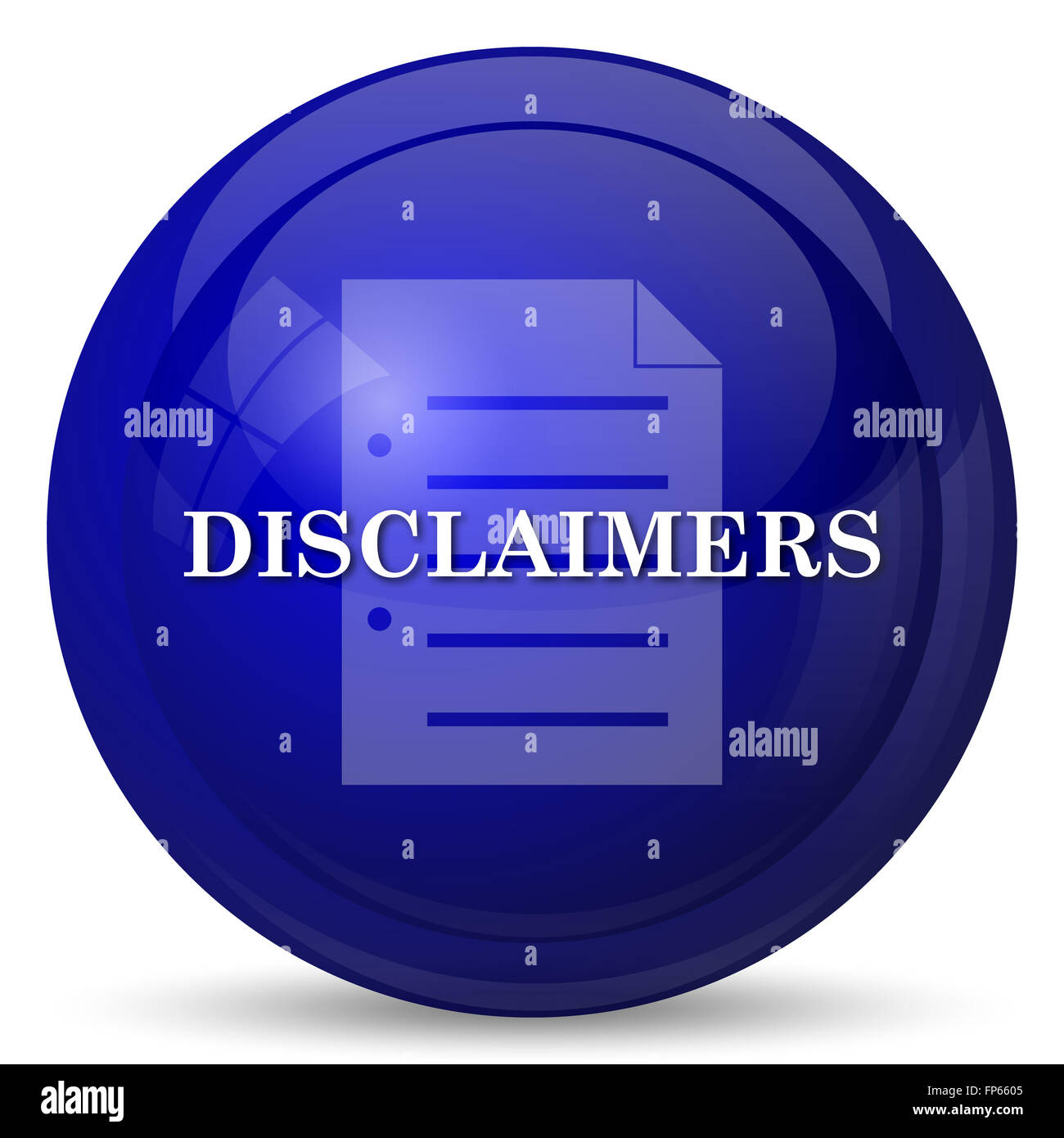 Disclaimers icon. Internet button on white background Stock Photo - Alamy