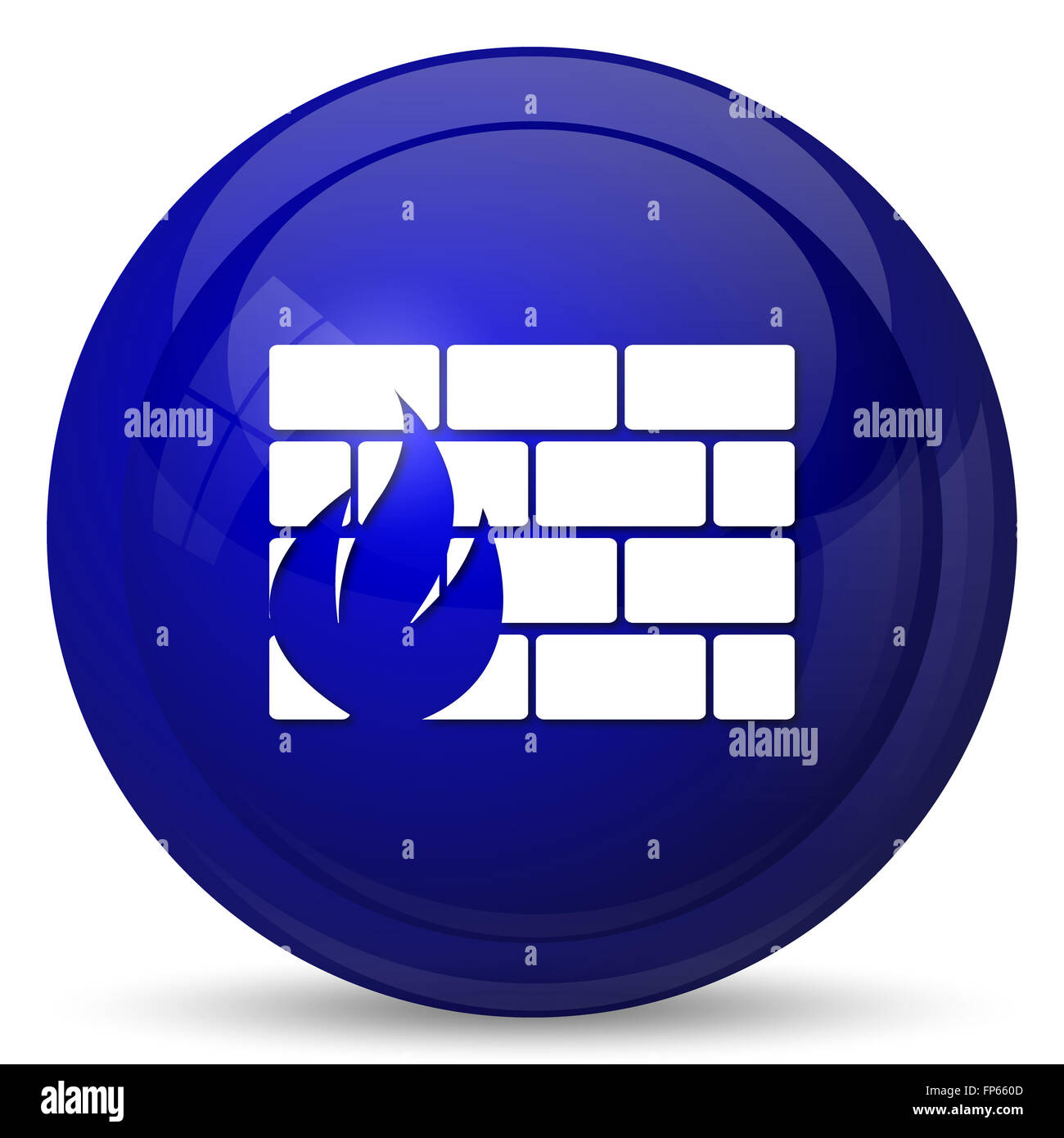 Firewall icon. Internet button on white background Stock Photo - Alamy