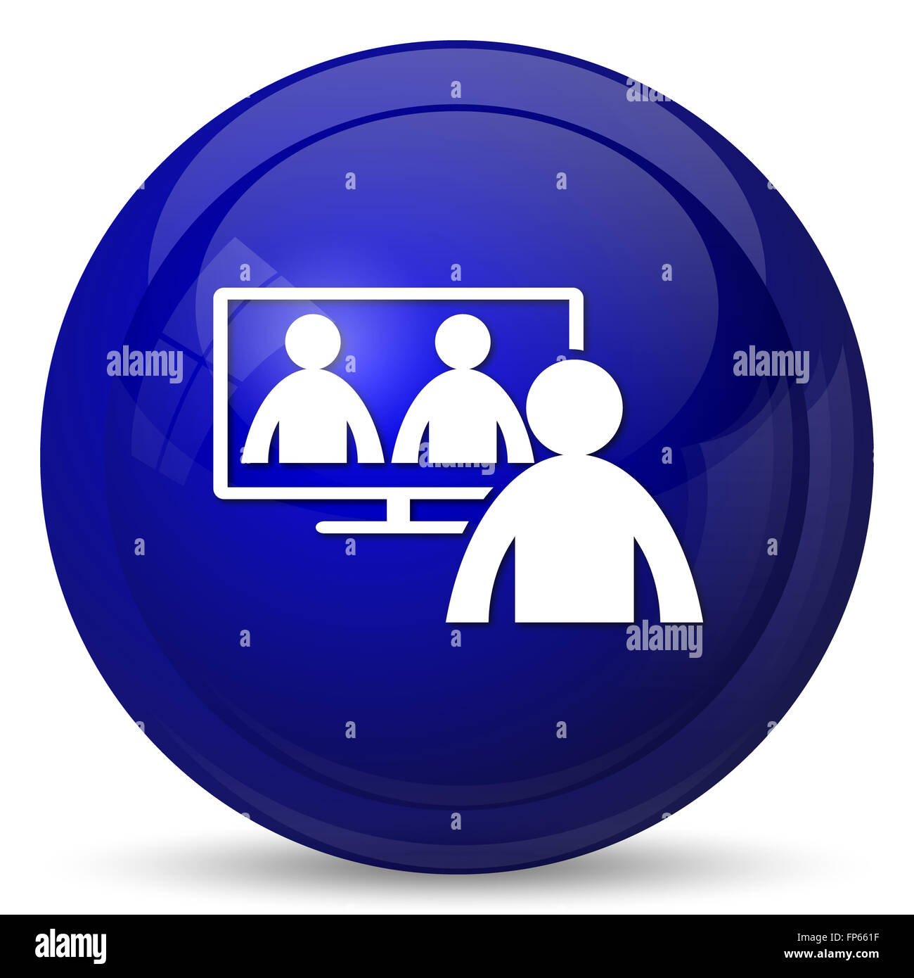 Video conference, online meeting icon. Internet button on white ...