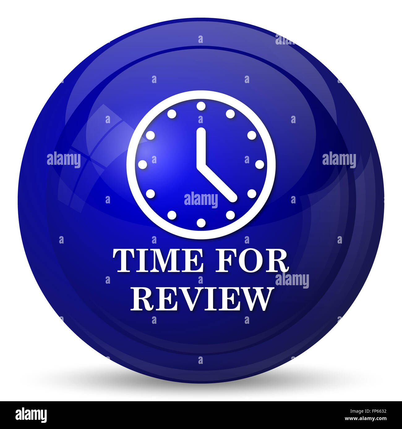 Time for review icon. Internet button on white background Stock Photo ...