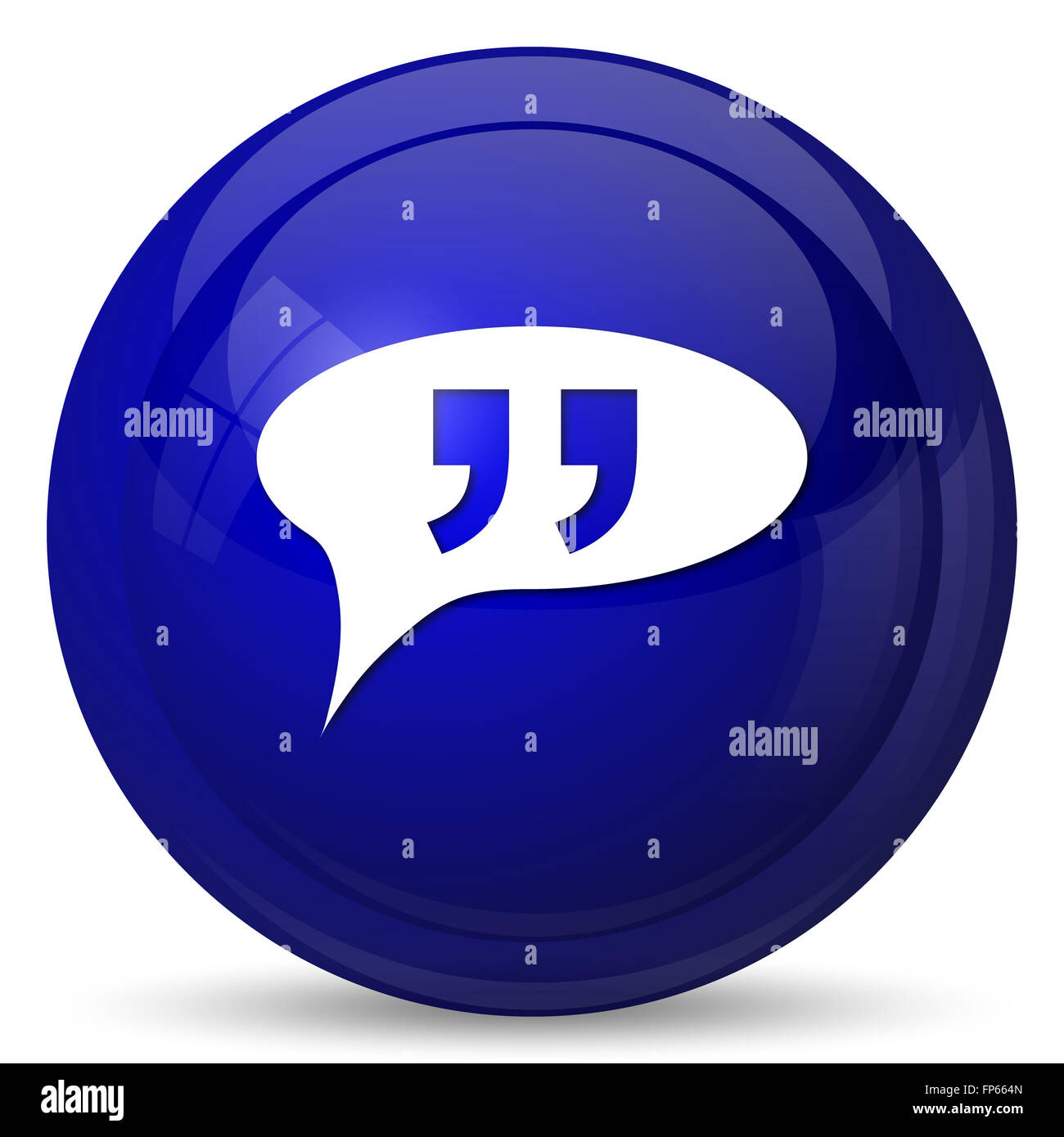 Double quotes icon. Internet button on white background Stock Photo - Alamy