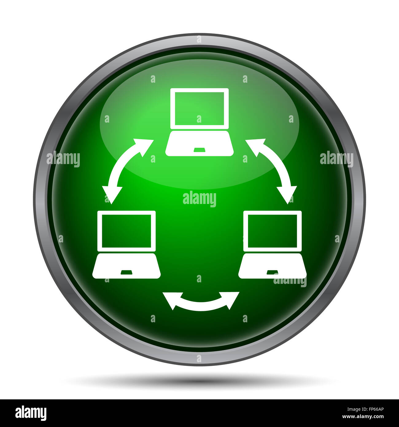 Computer network icon. Internet button on white background Stock Photo ...