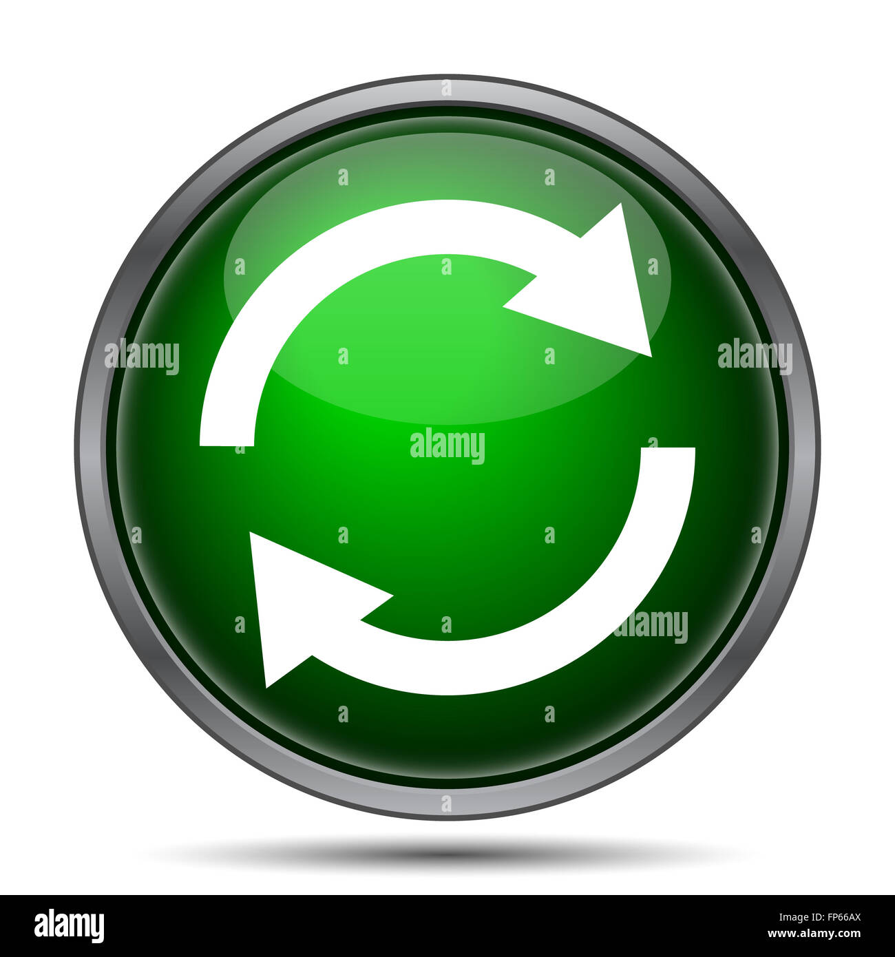 Reload two arrows icon. Internet button on white background Stock Photo ...