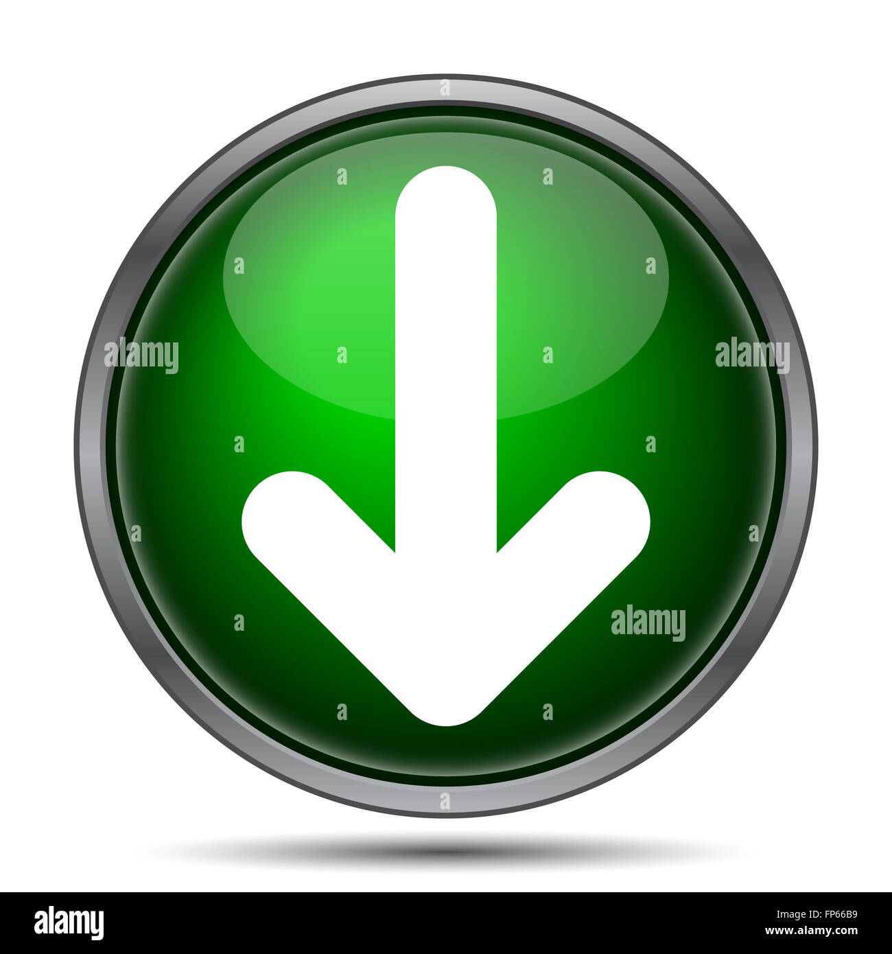 Down arrow icon. Internet button on white background Stock Photo - Alamy