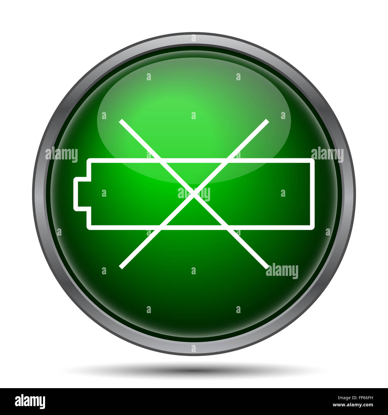 Empty battery icon. Internet button on white background Stock Photo - Alamy