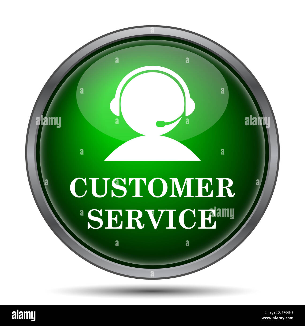 Customer service icon. Internet button on white background Stock Photo ...
