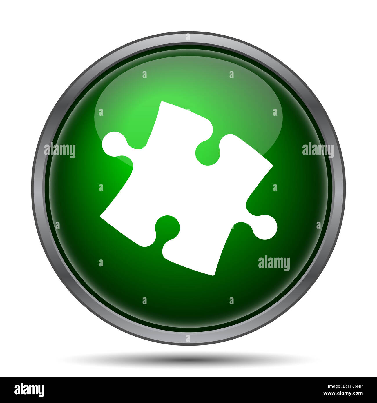 Puzzle piece icon. Internet button on white background Stock Photo - Alamy