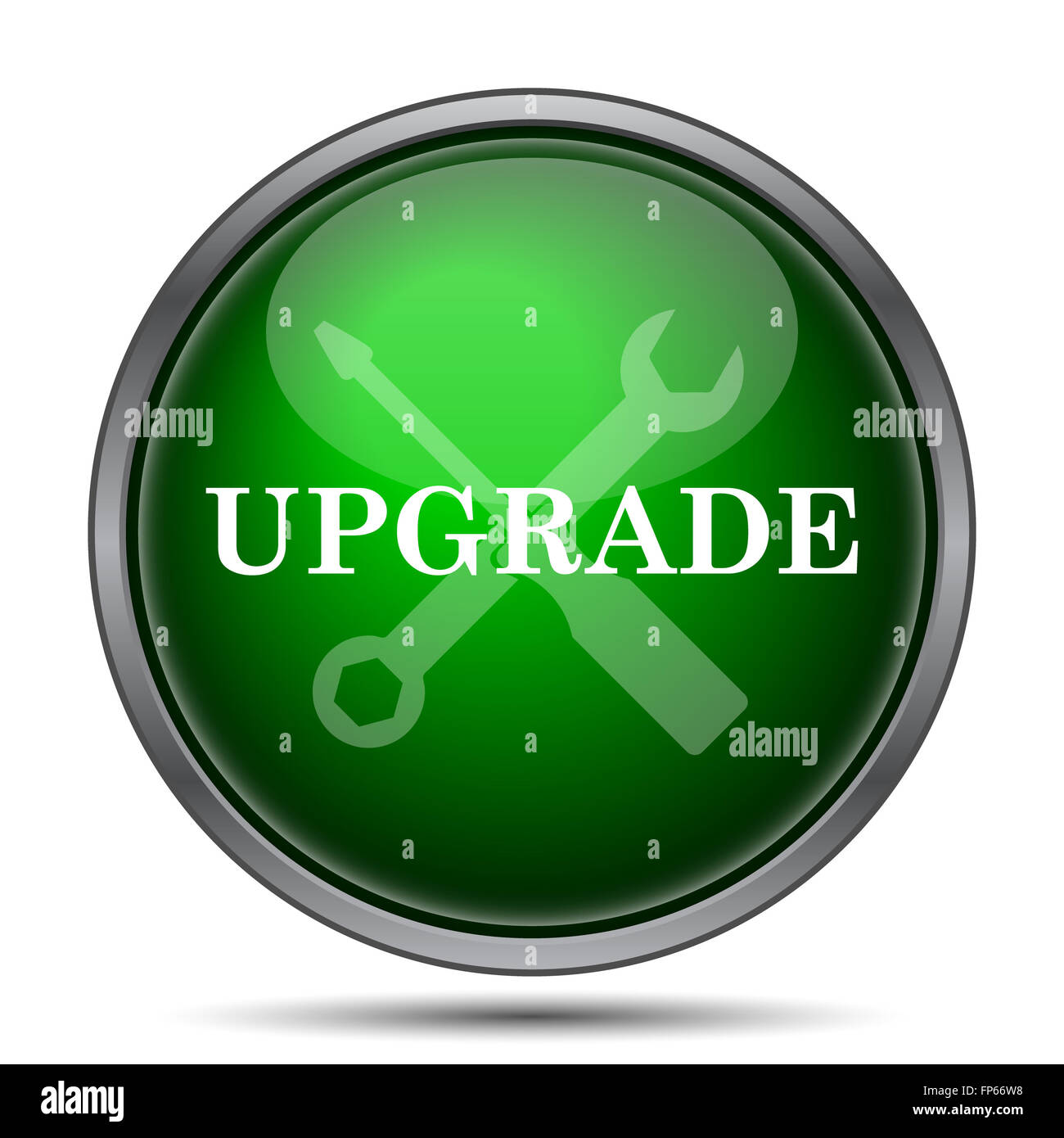 Upgrade icon. Internet button on white background Stock Photo - Alamy