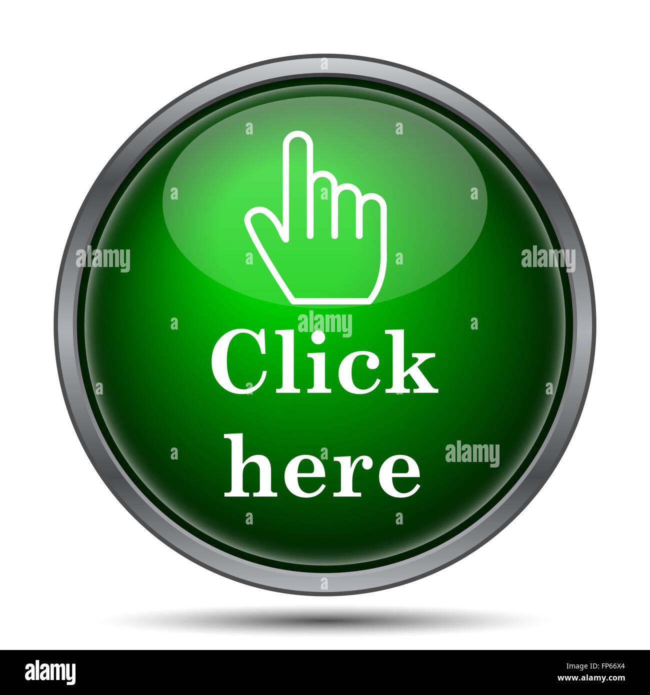 Click here icon. Internet button on white background Stock Photo - Alamy